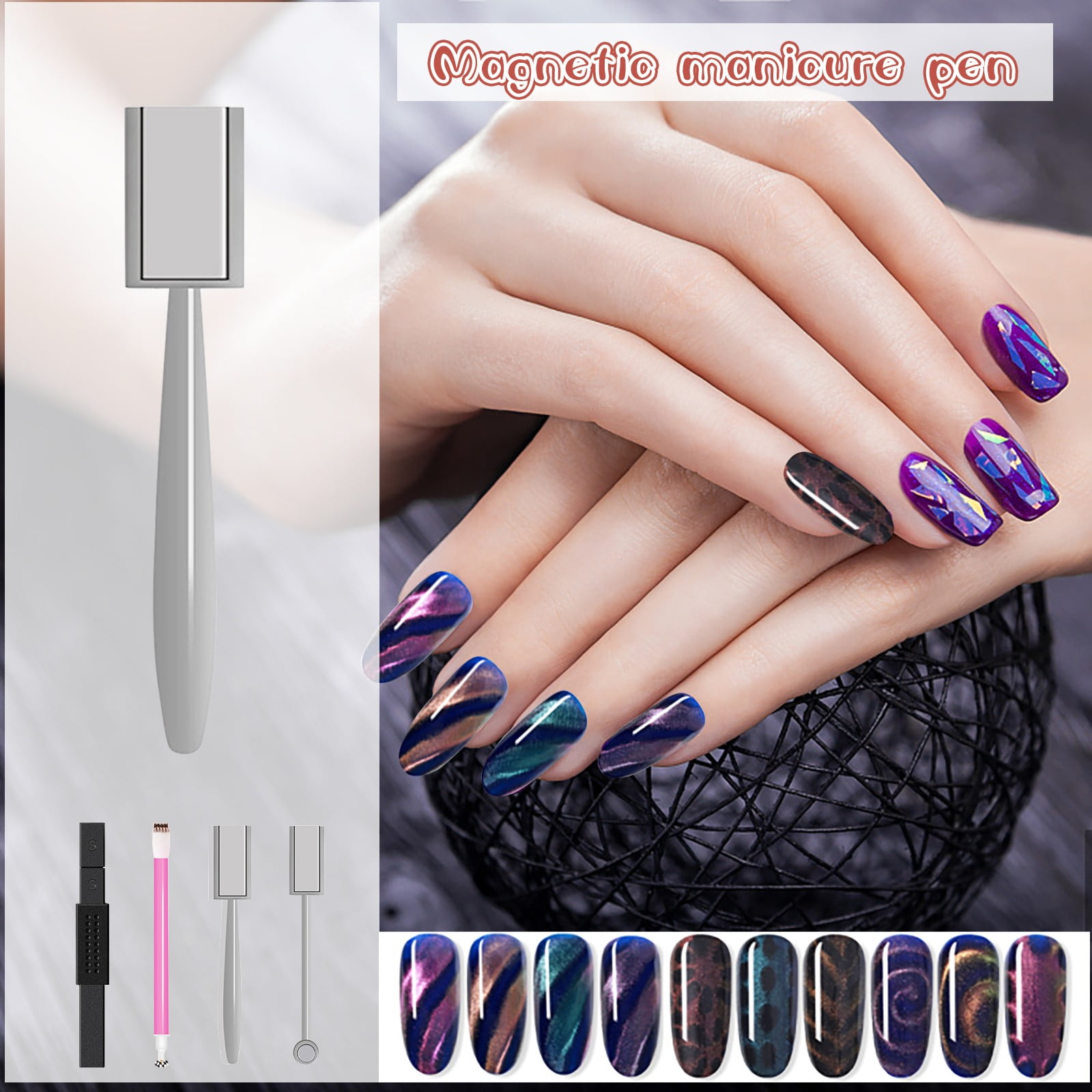 Polish Nail Gel Mes Magnet Eye Fees for Stick 3D Tool Nail Pen ...
