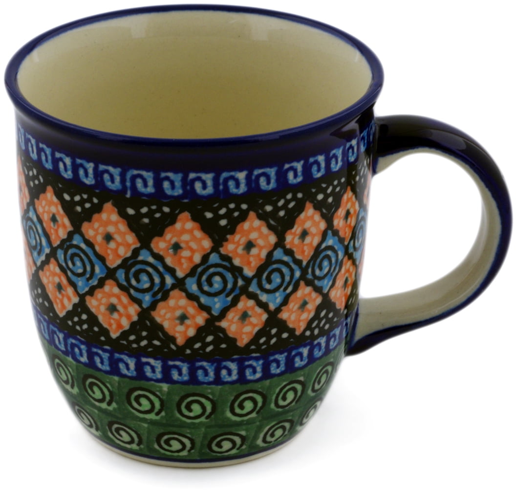 Polish Pottery 11 oz Mug (Harlequin Theme) Signature UNIKAT Hand ...