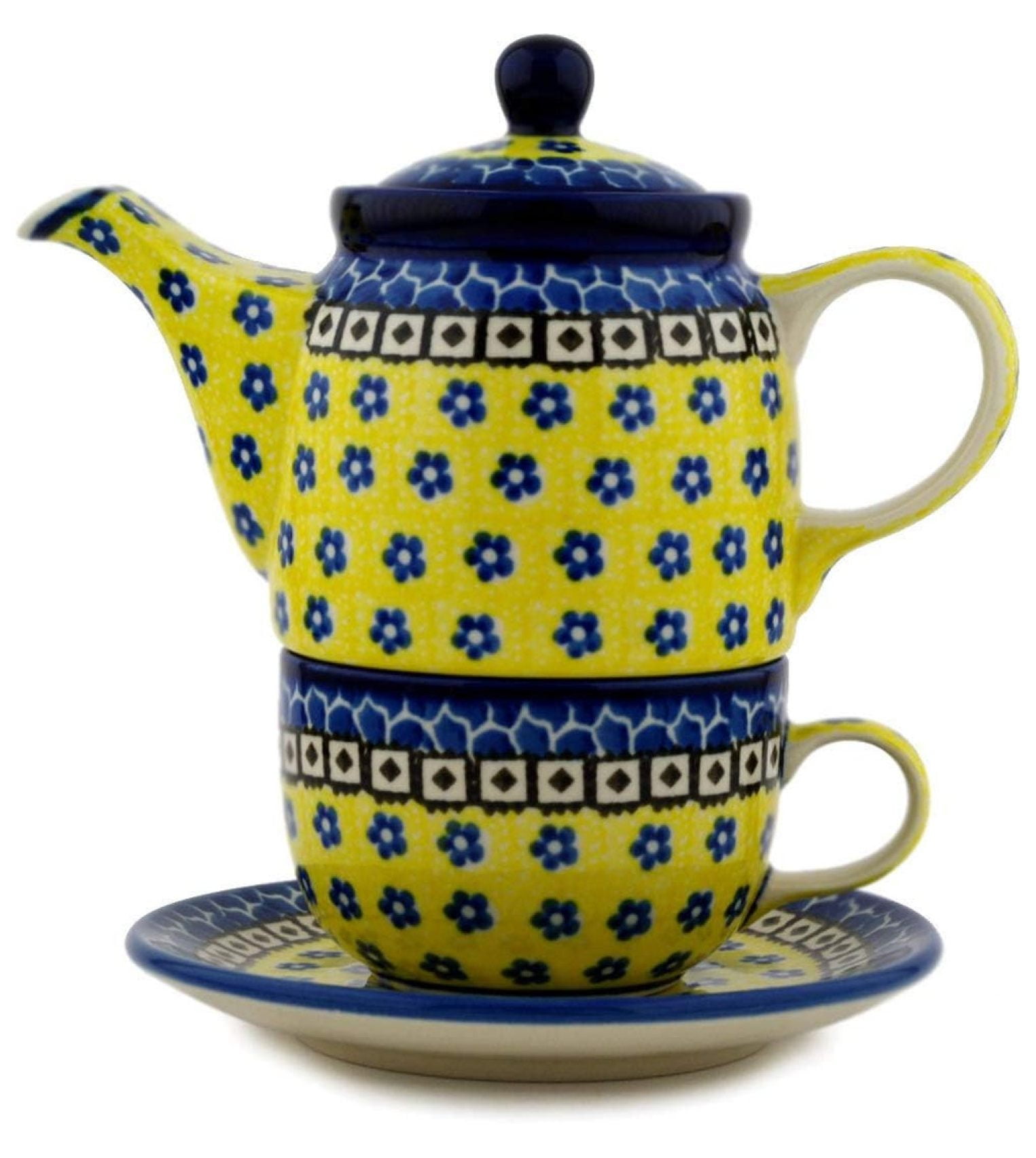 Polish Pottery 16 oz Tea Set for One made by Ceramika Artystyczna ...