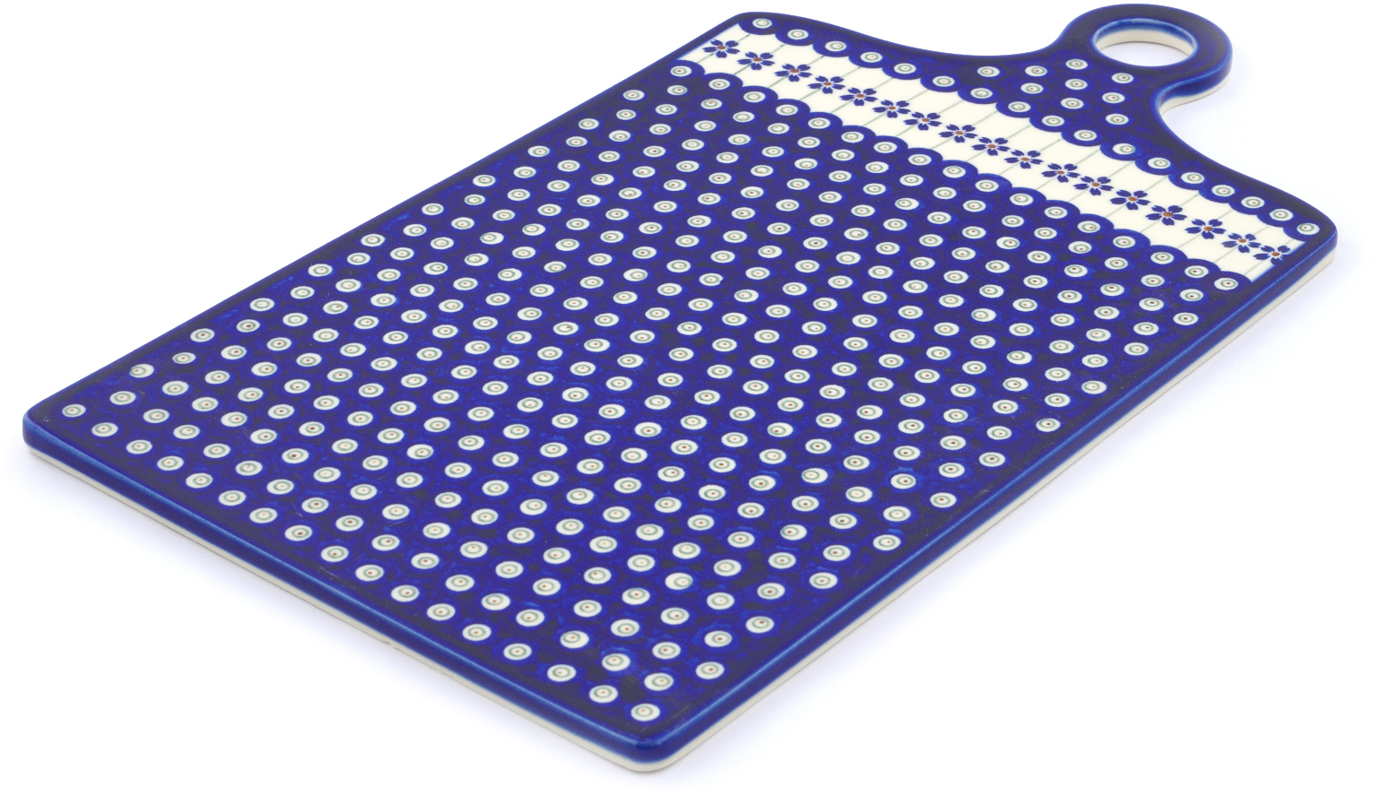 Polish Pottery 17¾-inch Cutting Board (Flowering Peacock Theme) Hand ...