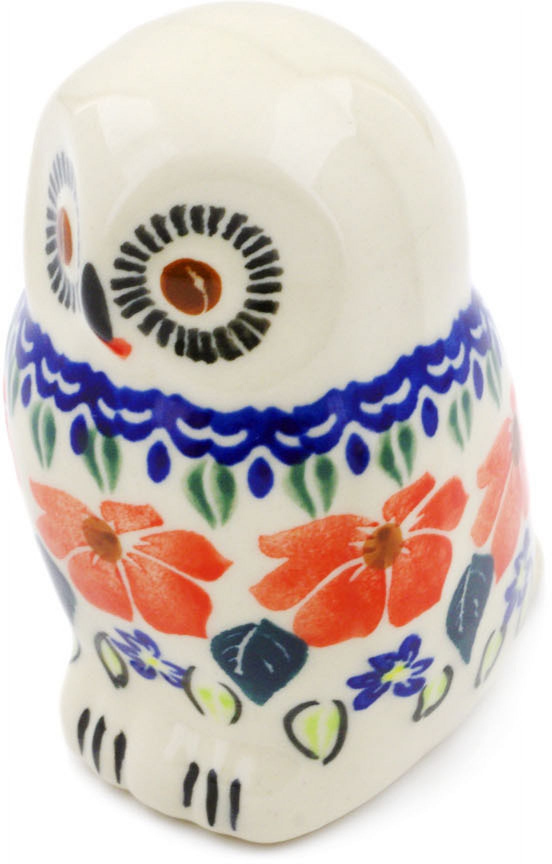 Polish Pottery 3½-inch Owl Figurine (Grecian Fields Theme) Hand Painted ...