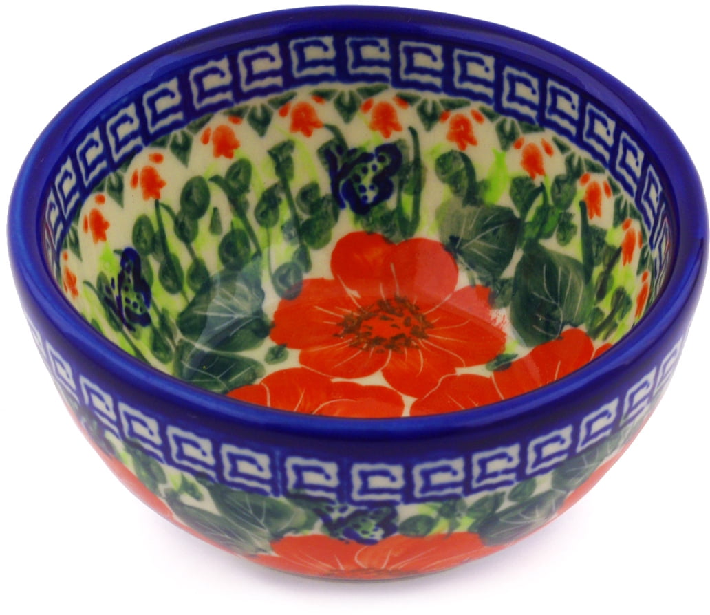 Polish Pottery 5¼-inch Bowl (Happiness Theme) Signature UNIKAT Hand ...