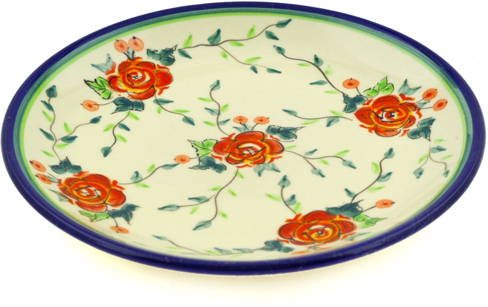 Polish Pottery 7½-inch Dessert Plate (Polish Roses Theme) Signature ...