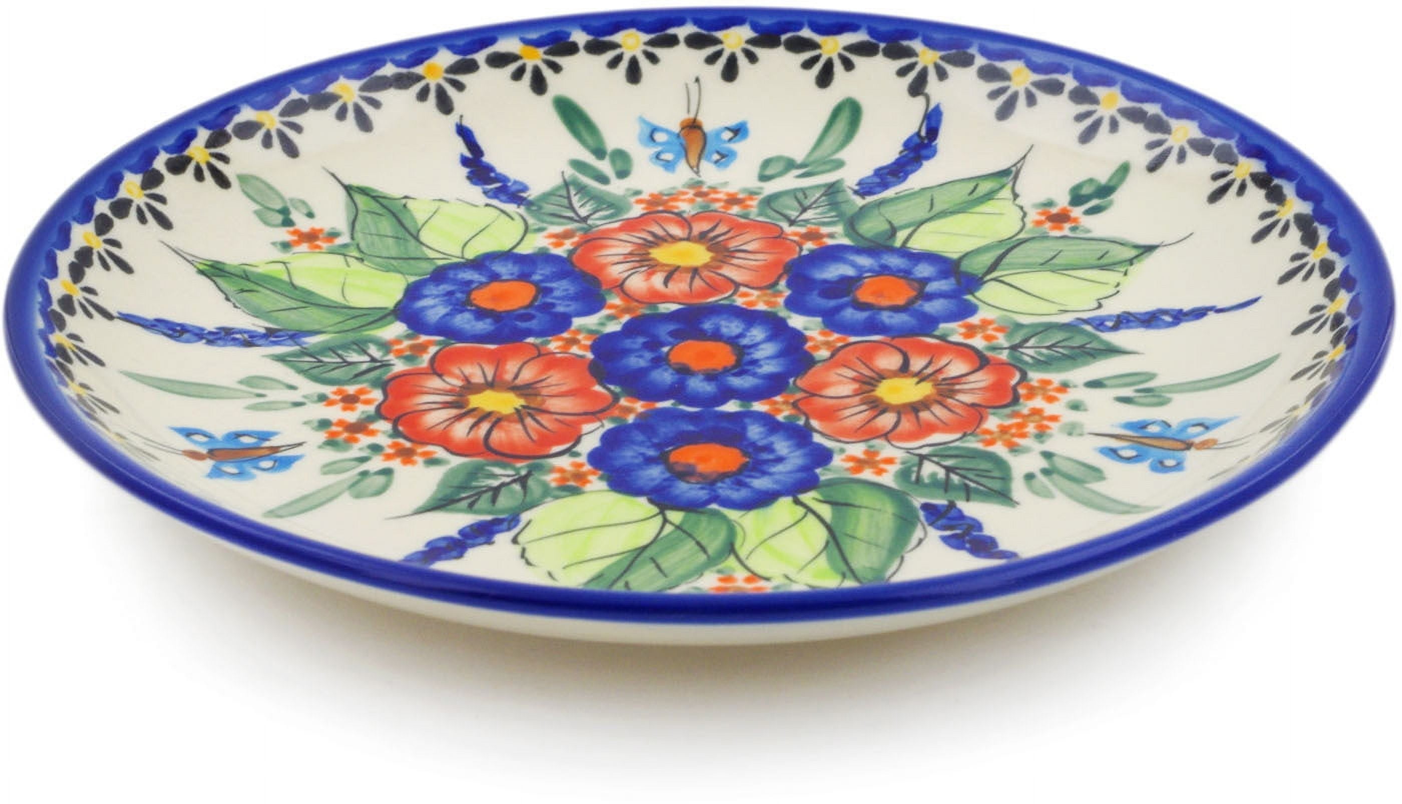 Polish Pottery 7½-inch Dessert Plate Signature UNIKAT Hand Painted in ...