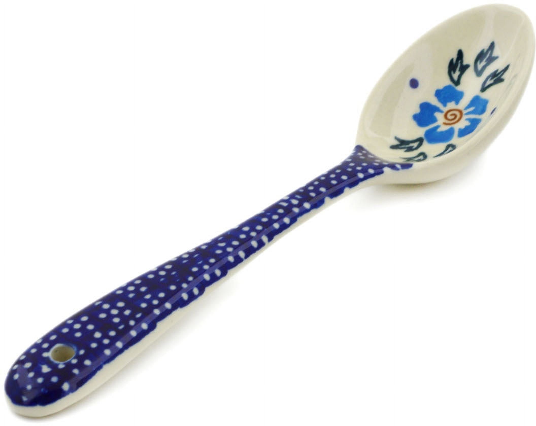 Polish Pottery 8-inch Spoon (Blue Cornflower Theme) Hand Painted in ...