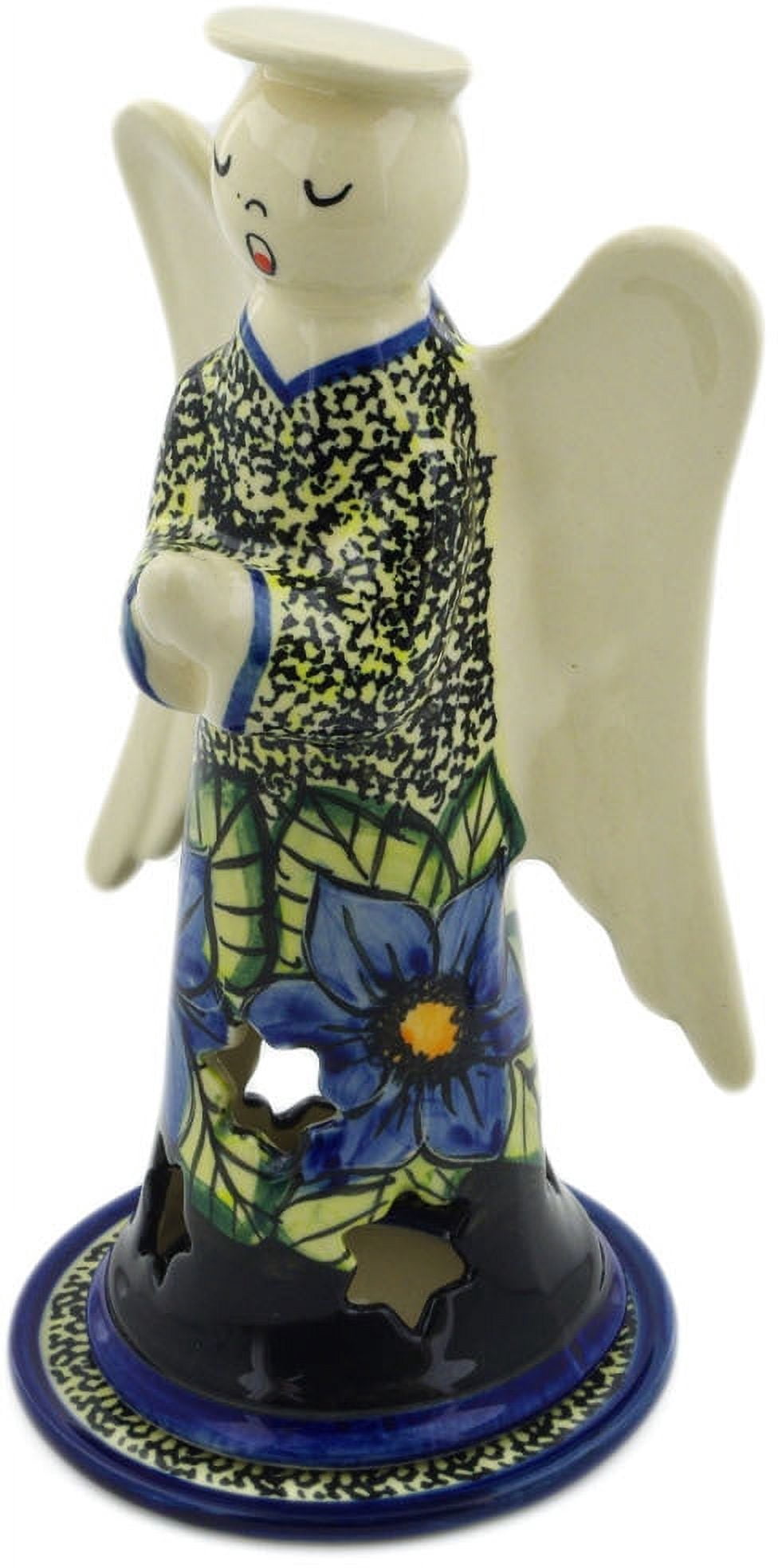 Polish Pottery Angel Figurine (Midnight Glow Theme) Signature UNIKAT ...