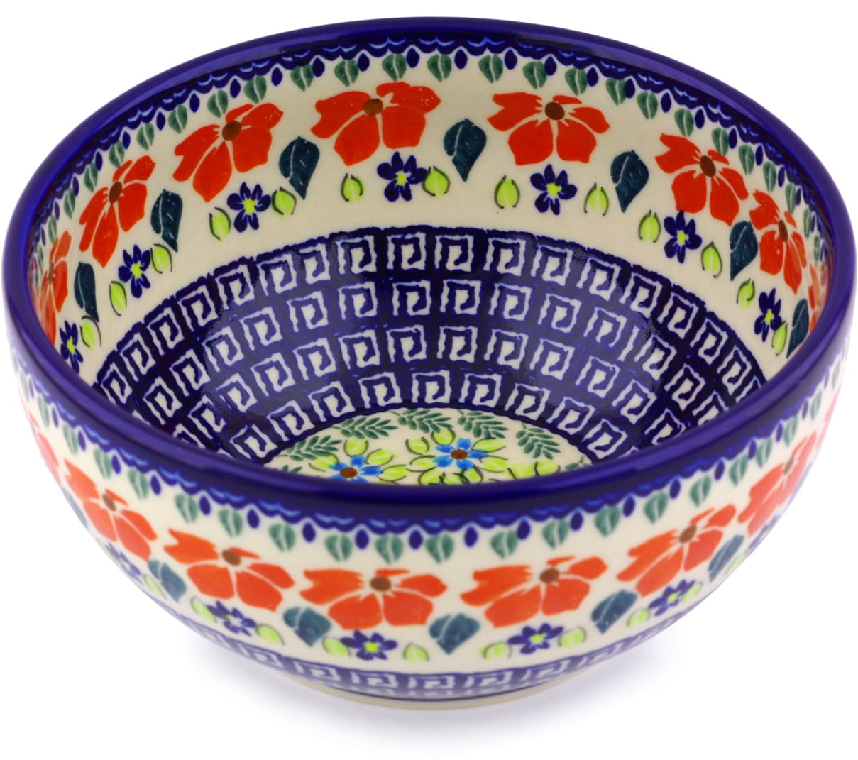 Polish Pottery Bowl 7-inch Polmedia Grecian Fields Theme Hand Painted ...