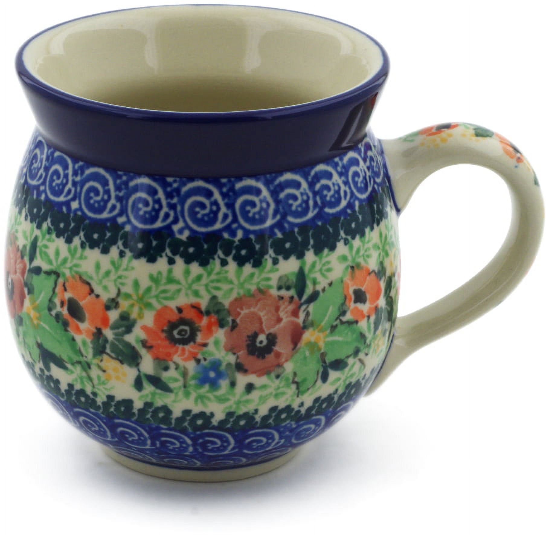Polish Pottery Bubble Mug 12oz Polmedia September Meadow Theme UNIKAT ...