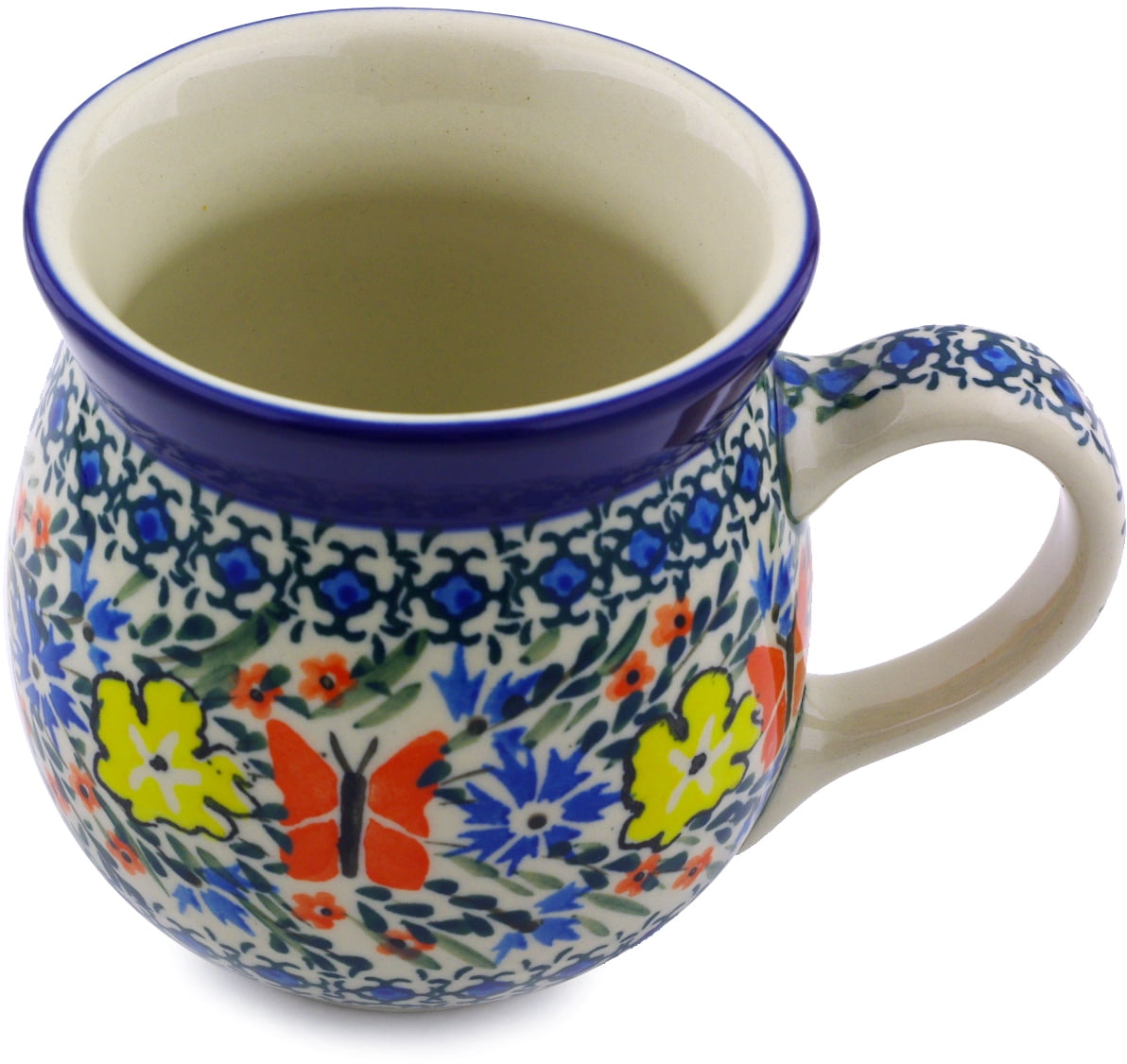 Polish Pottery Bubble Mug 16 oz Polmedia Daylight Garden Theme UNIKAT ...