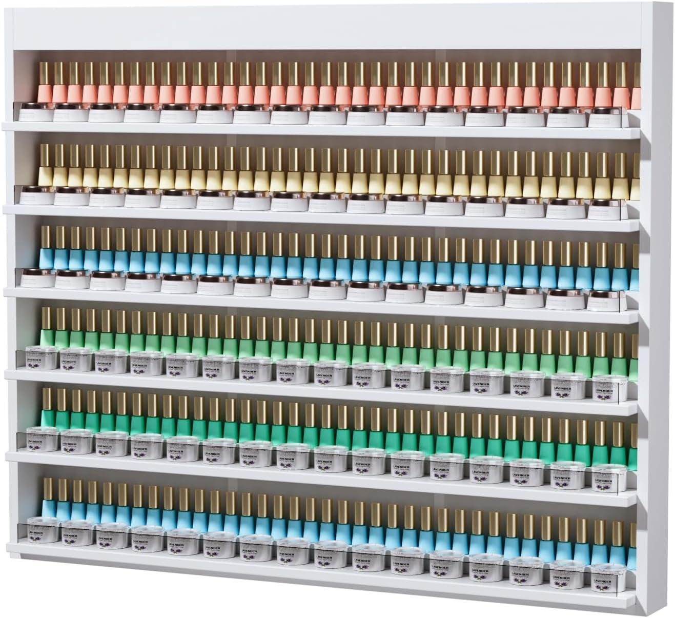 & Polish Rack - 6-Tier Double Polish Organizer Wall-Mounted Salon ...
