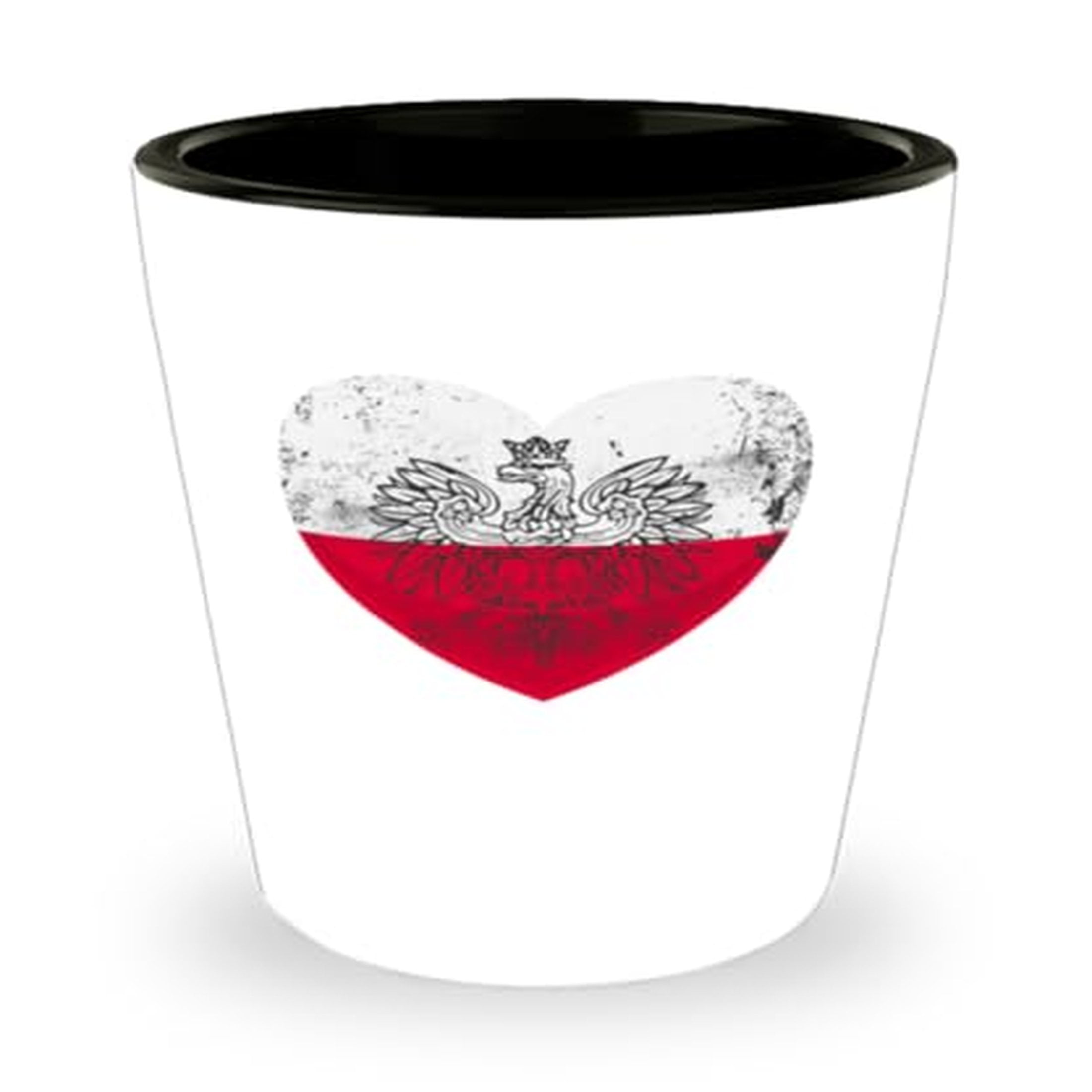 Polish Pride Shot Glass - Heart of Poland Souvenir, Mini Glassware Gift ...