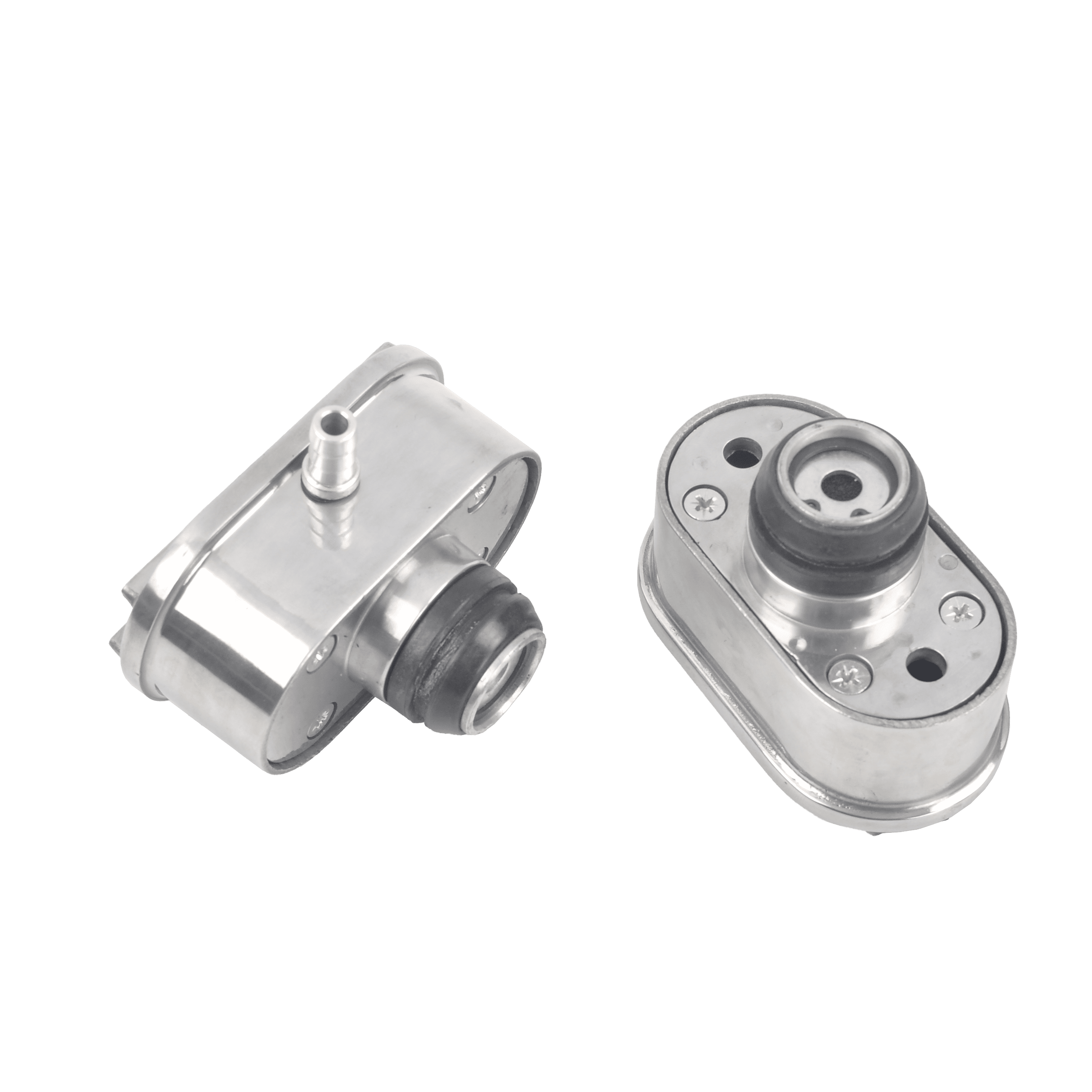 Polished Aluminum Finned Oval Air PCV Breather Combo Valve Cover ...