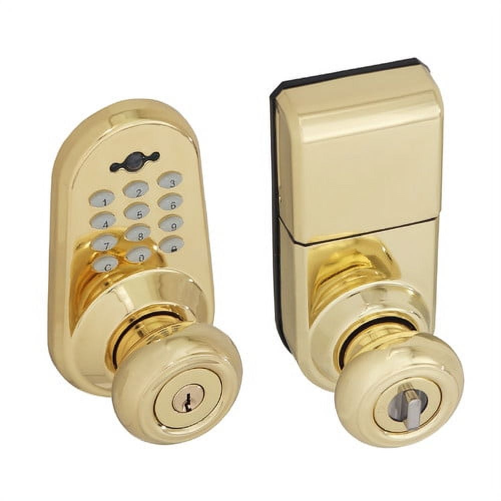 Polished Brass Digital Door Lock Entry Knob with Remote - Walmart.com