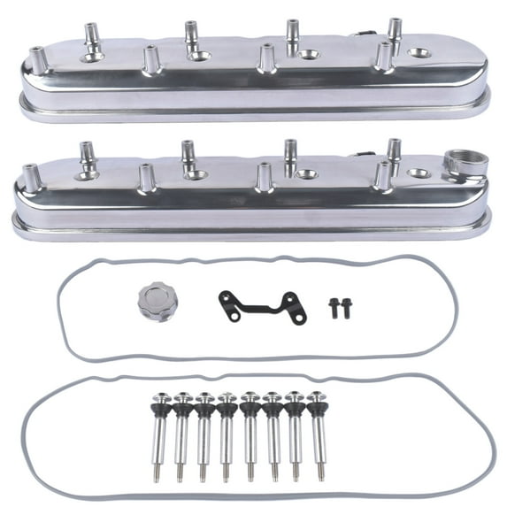 Polished Cast Aluminum Tall Valve Covers with Coil Mounts for GM LS LS1 ...
