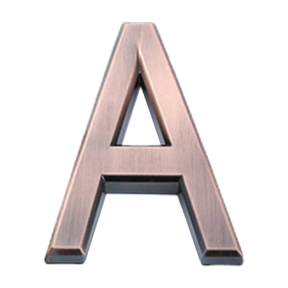 Polished Chrome Door Alphabet A~Z 70mm Self-adhesive Solid House Flat ...