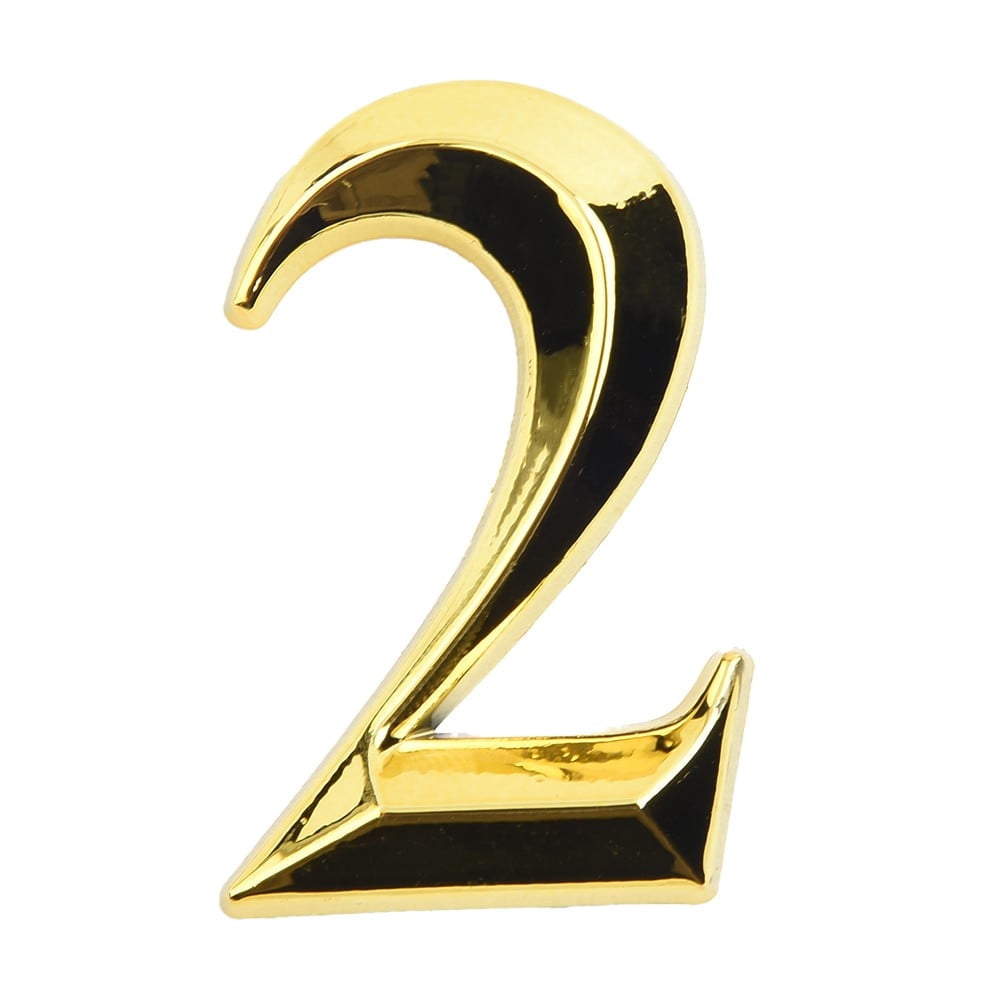 Polished Chrome Gold Door Numbers 0~9 50mm Self-adhesive House Flat ...