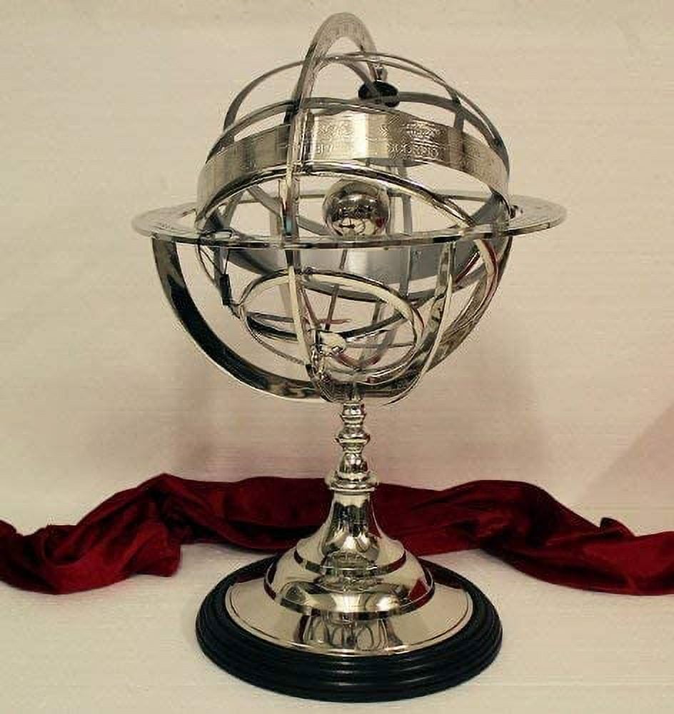 Polished Chrome Nickel Plated Celestial / Zodiac Armillary Sphere Globe ...
