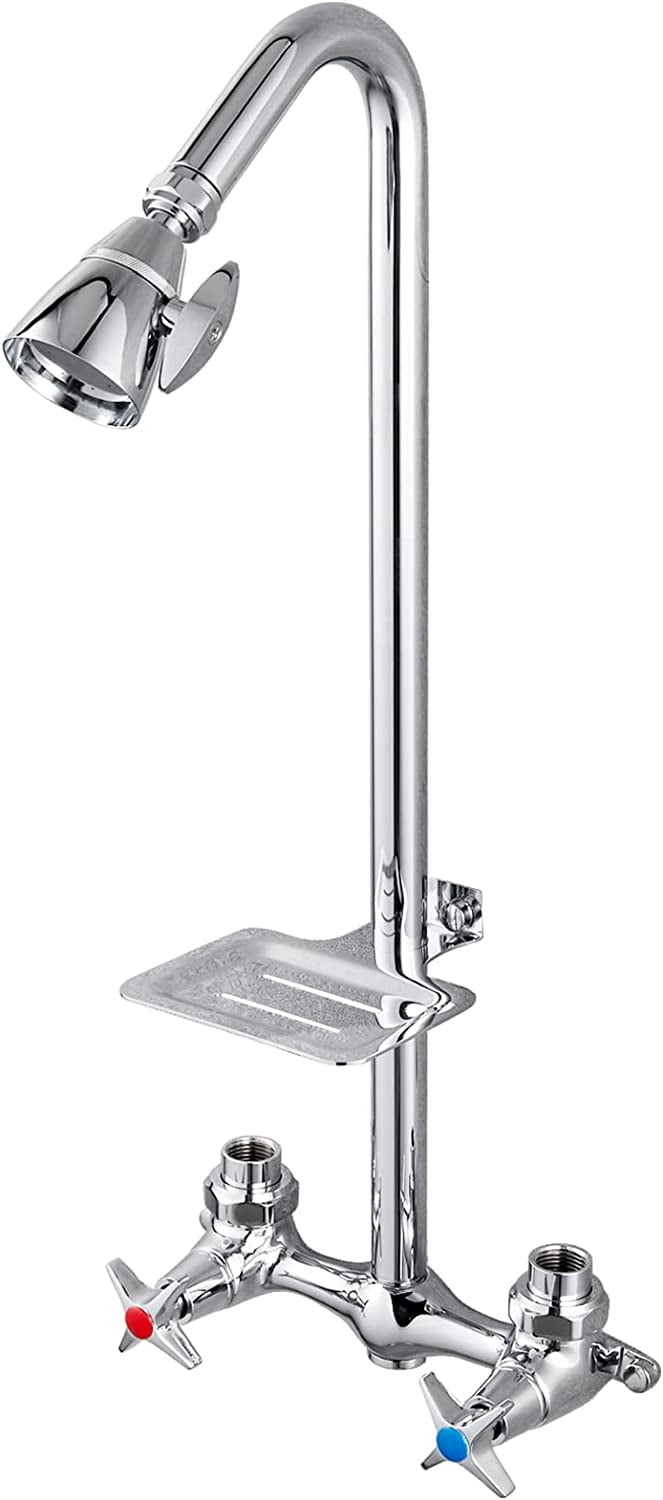 Polished Chrome Outdoor Shower Fixtures Faucet Kit Wall Mounted with ...