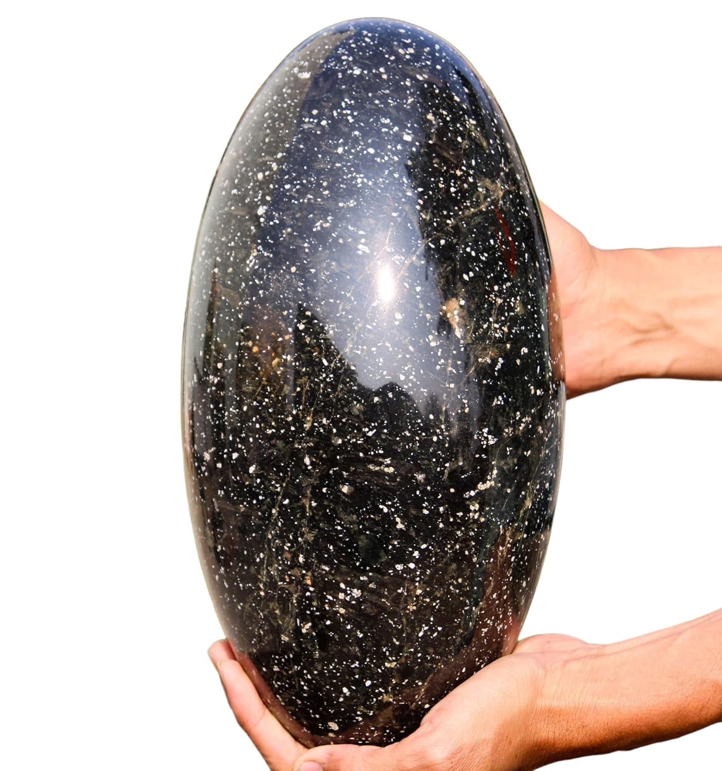 Polished Crystal Lingam Black Guinea Fowl Jasper Large 300mm / 22.6lbs ...