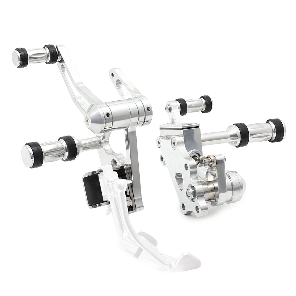 Polished Forward Controls with Kickstand Bracket for Harley Softail ...