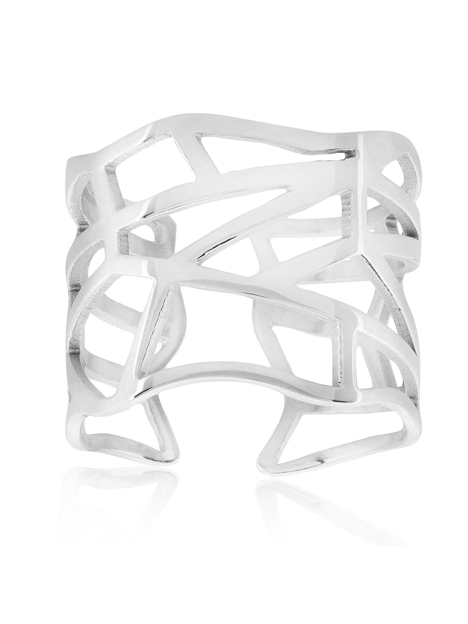 Polished Geometric Stainless Steel Open Ring (16mm) - Walmart.com