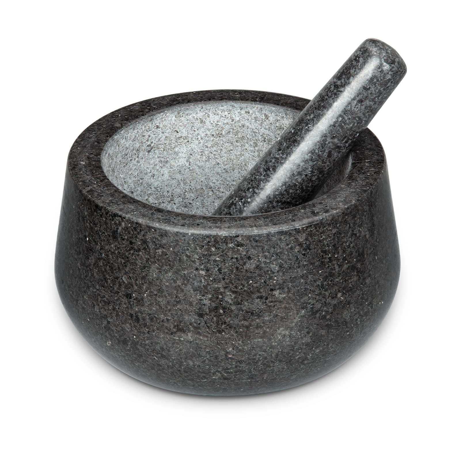 Polished Granite Mortar and Pestle Set, Stone Grinder Bowl for Grinding ...