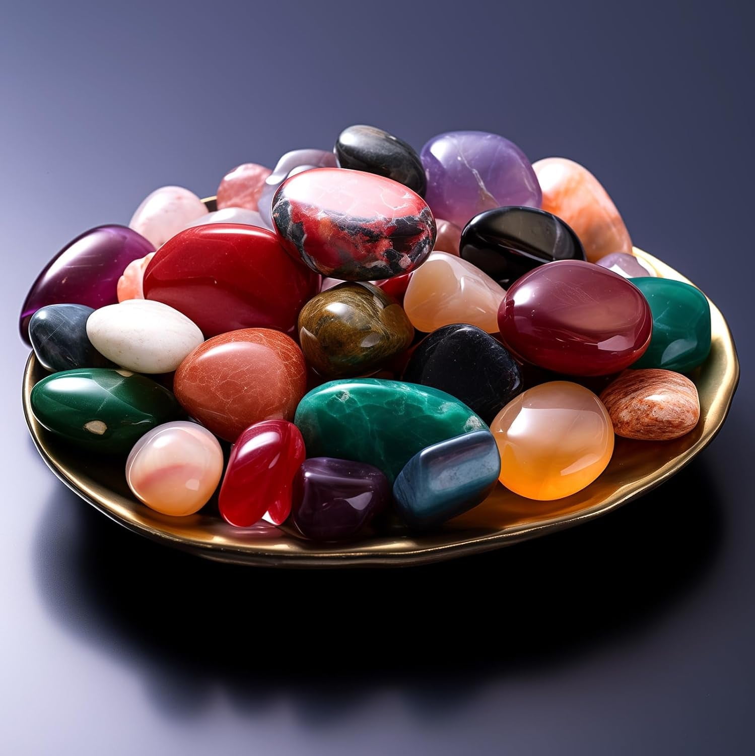 Polished Lapis Lazuli Crystals - 10 Oz, 0.5" Handpicked Natural Tumbled ...