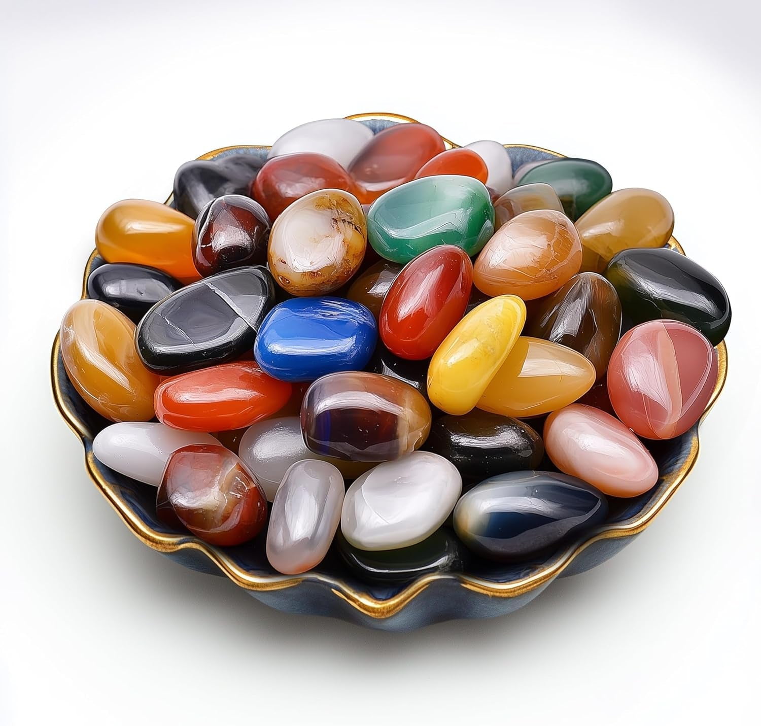 Polished Lapis Lazuli Crystals - 10 Oz, 0.5" Handpicked Natural Tumbled ...