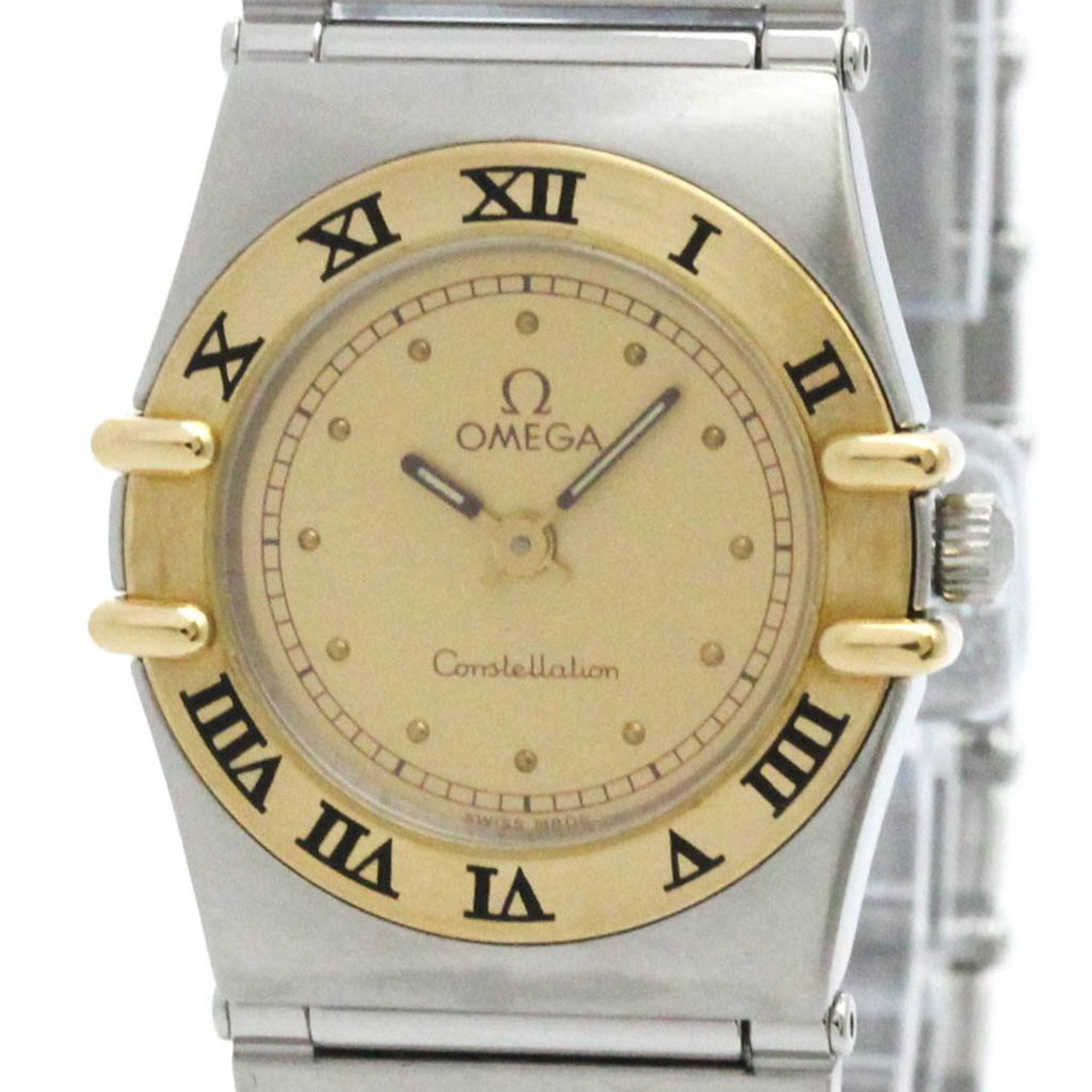 Pre-Owned Polished OMEGA Constellation 18K Gold Steel Ladies Watch 795. ...