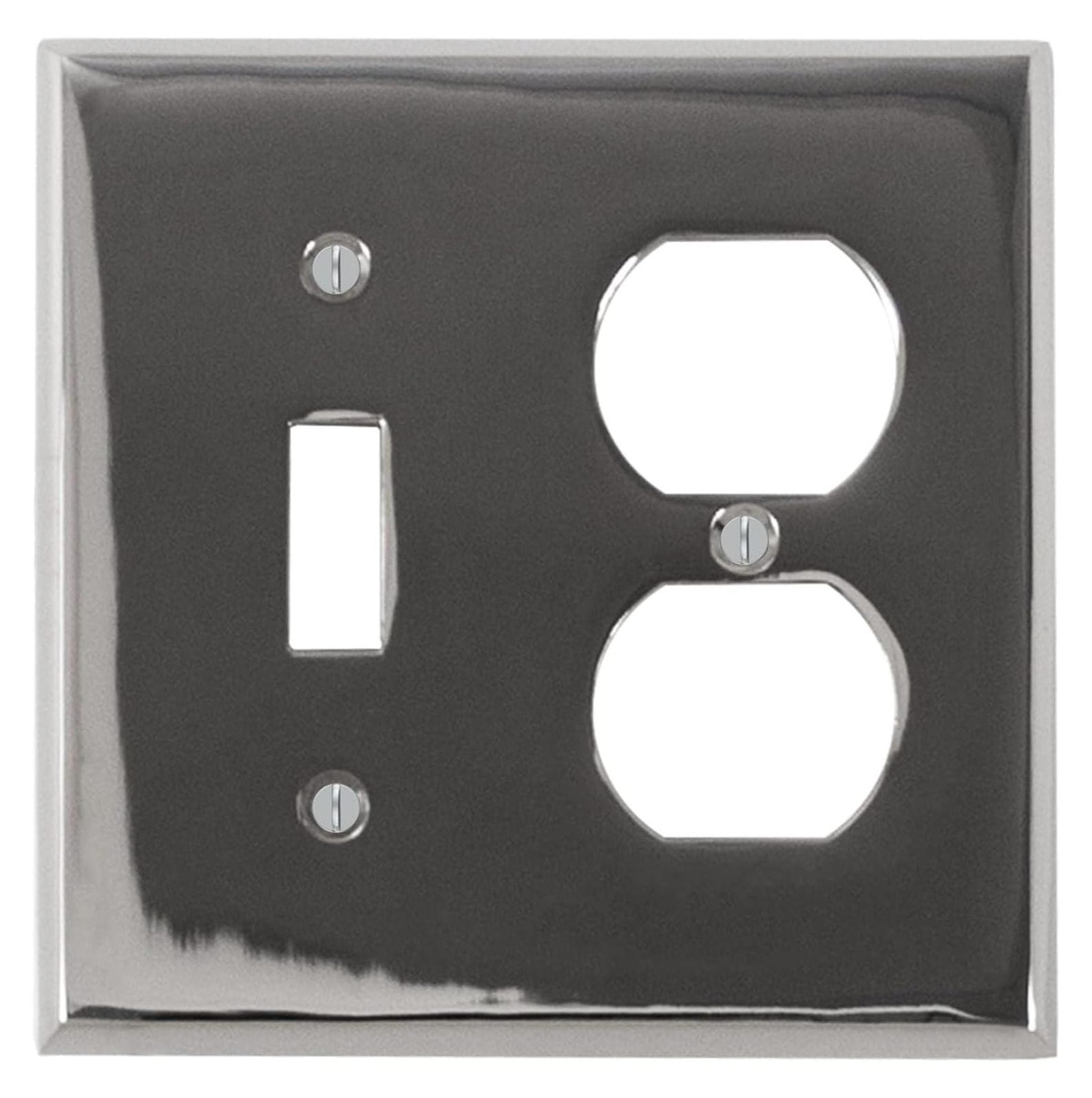 Polished Outlet Wall Plate | 1 Toggle - 1 Duplex | 4.5" x 4.5" | Hand ...