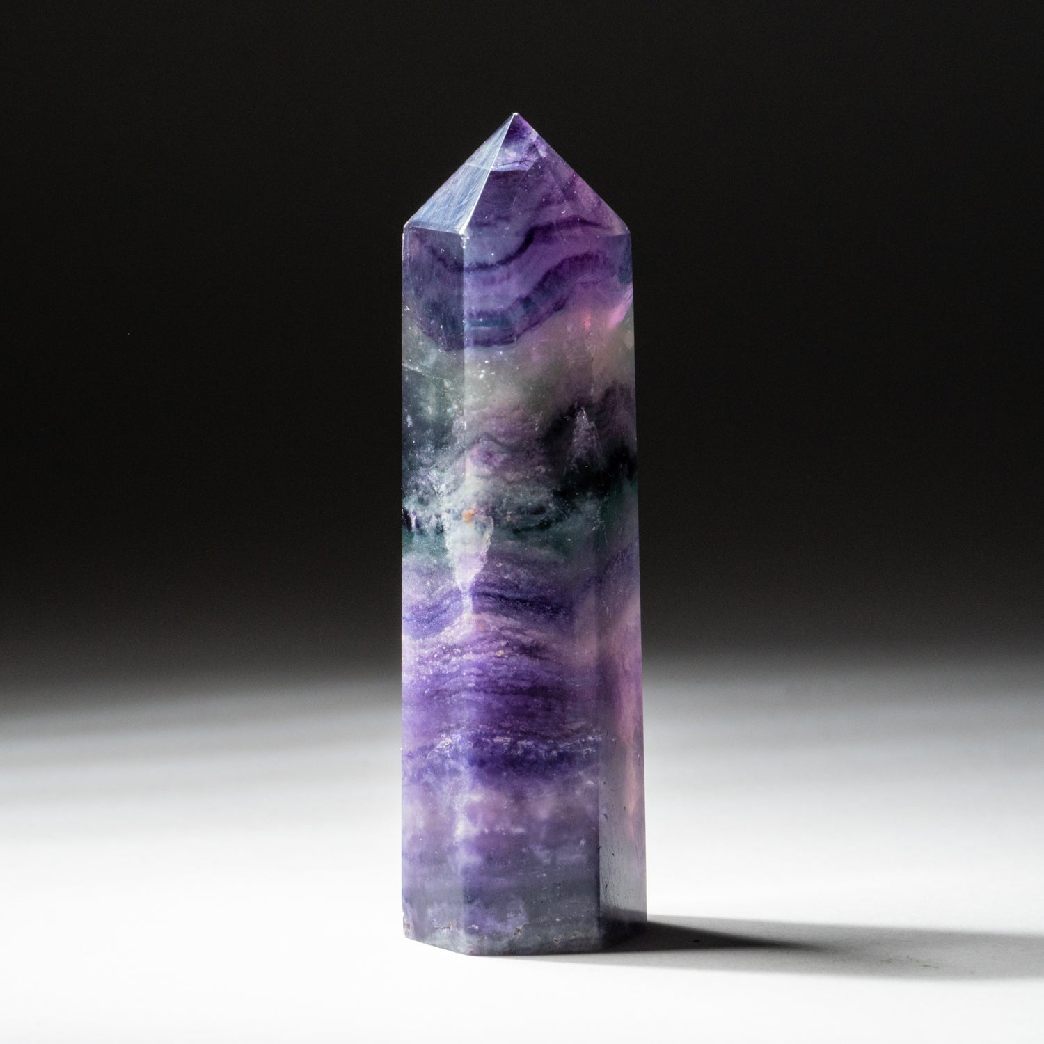 Polished Rainbow Fluorite Geode Point From Mexico (70 grams) - Walmart.com
