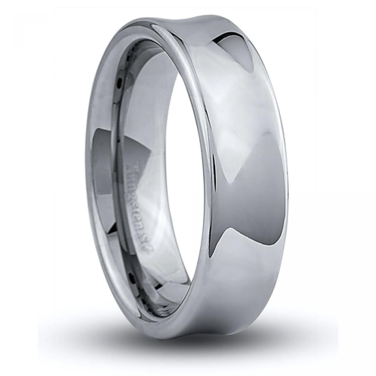 Polished Silver Tungsten Carbide Ring - Walmart.com