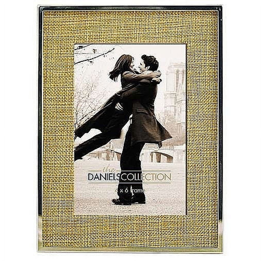 Polished Silverplate 4x6 frame with Natural Linen mat by Dennis Daniels ...