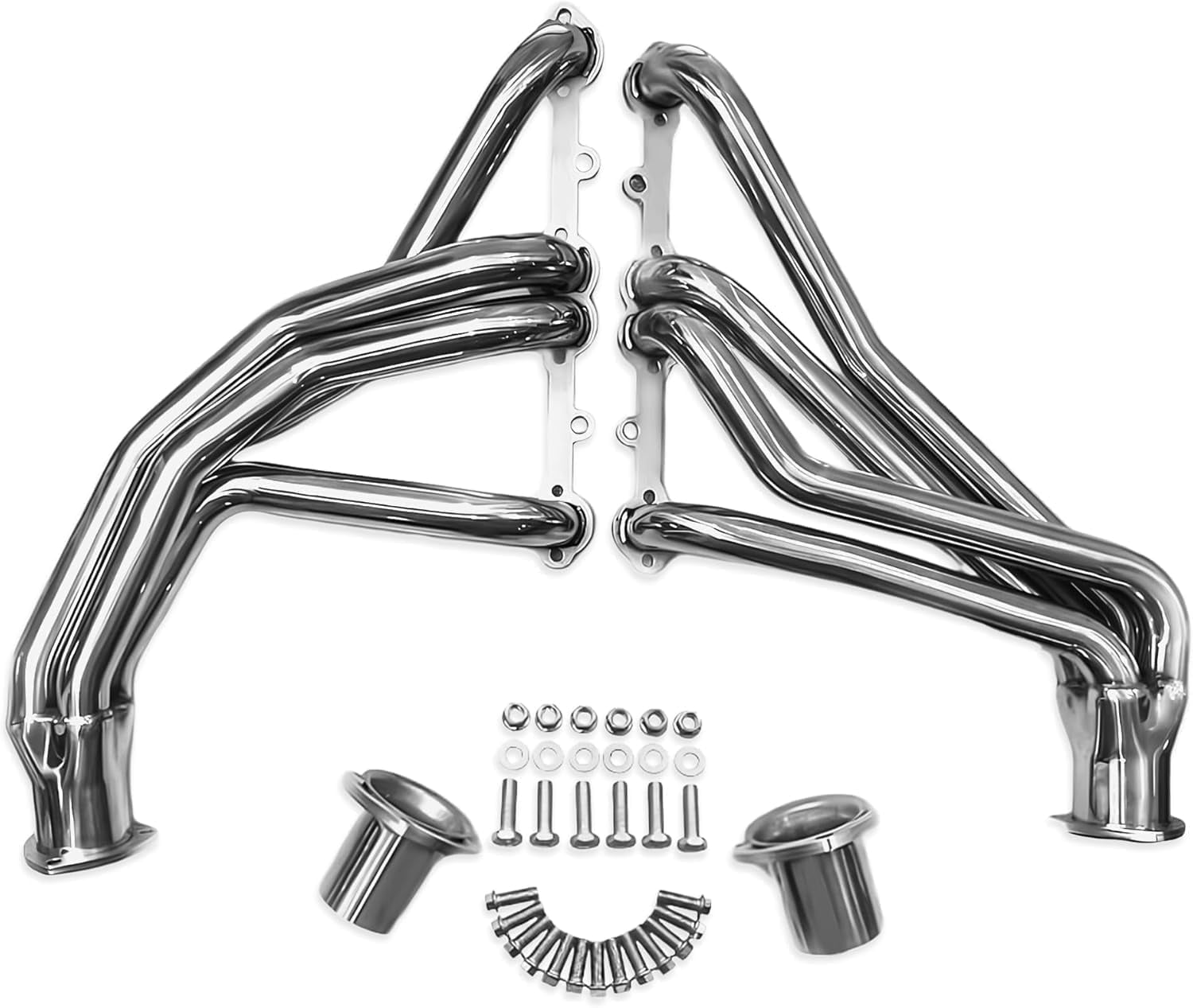 Polished Stainless Long Tube Headers for Small Block Chevy GMC 1973 ...