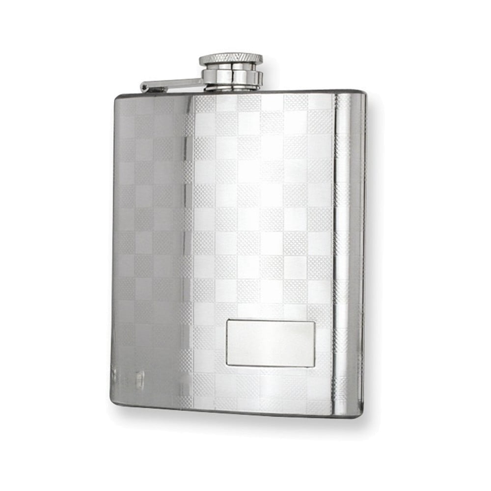 Polished Stainless Steel Checkerboard 8oz Flask - Walmart.com