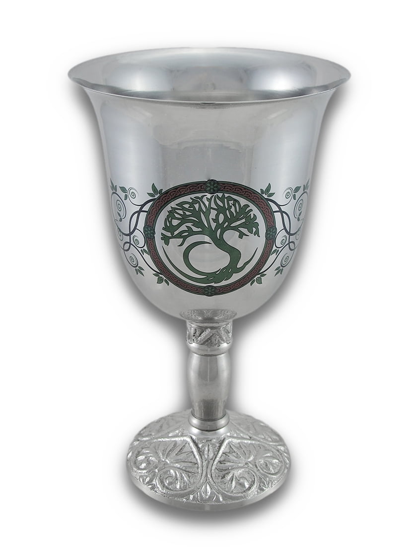 Polished Stainless Steel Tree Of Life Pagan Chalice - Walmart.com