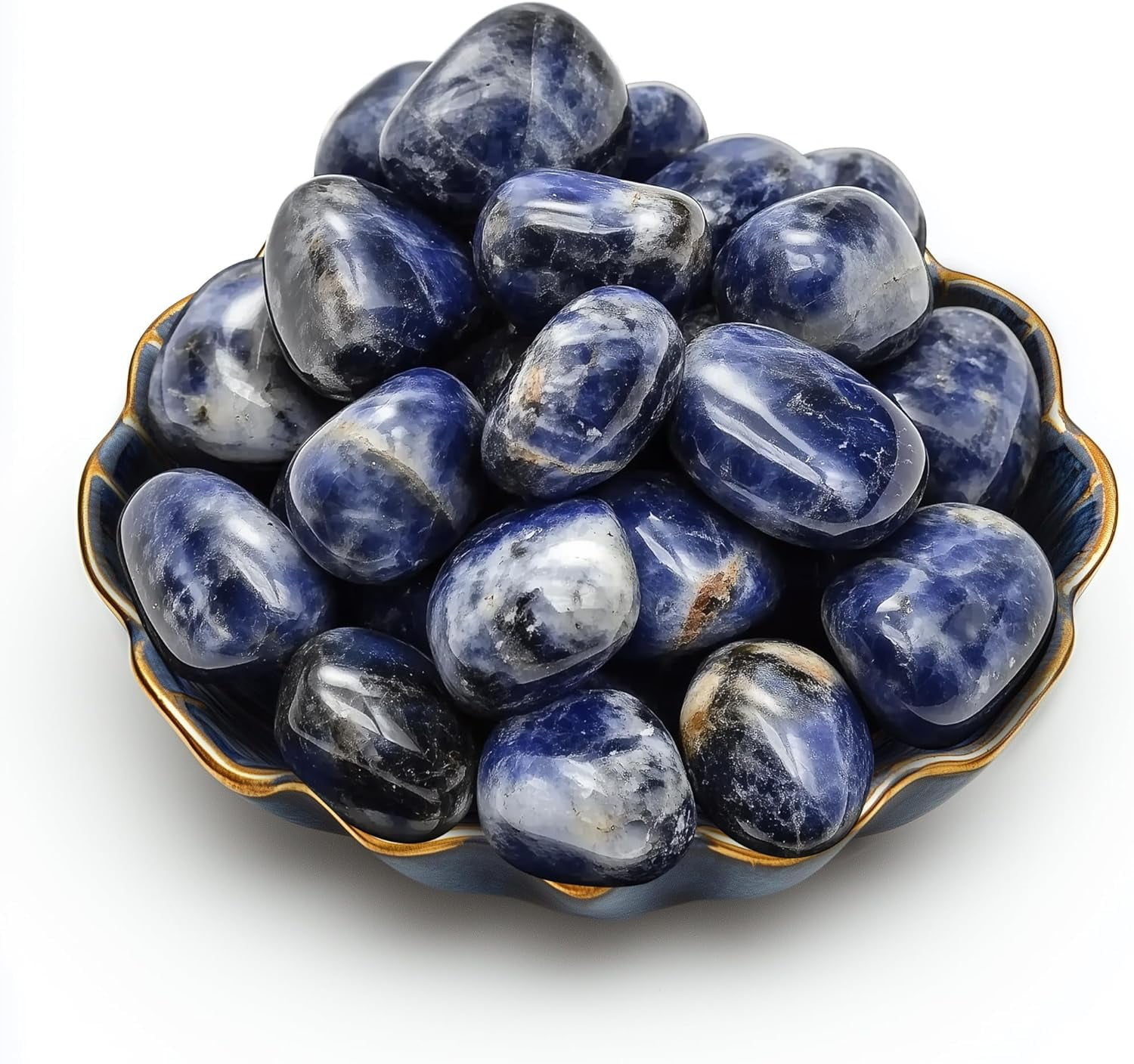Polished Stone Set Sodalite Crystals, Handpicked Tumbled Gemstones ...