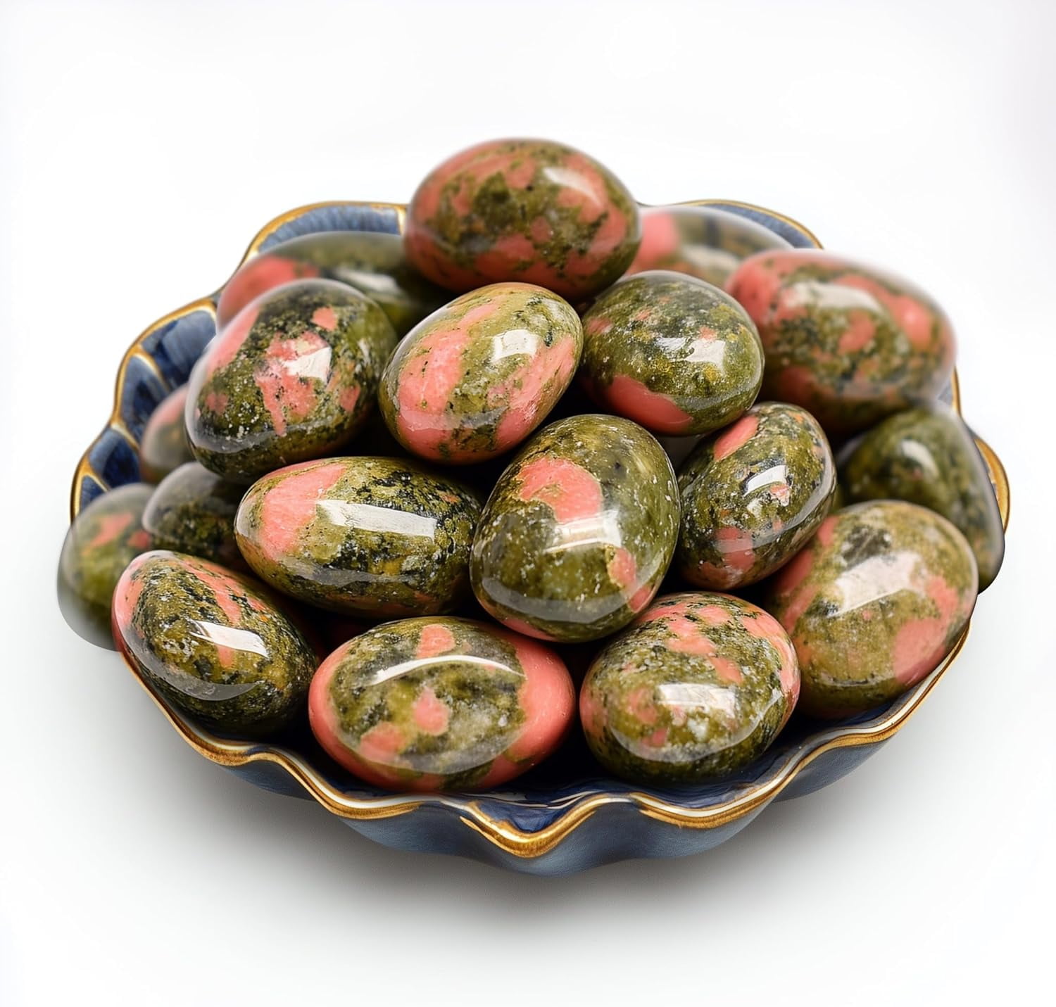 Polished Stone Set Unakite Crystals, Handpicked Tumbled Gemstones Rocks ...