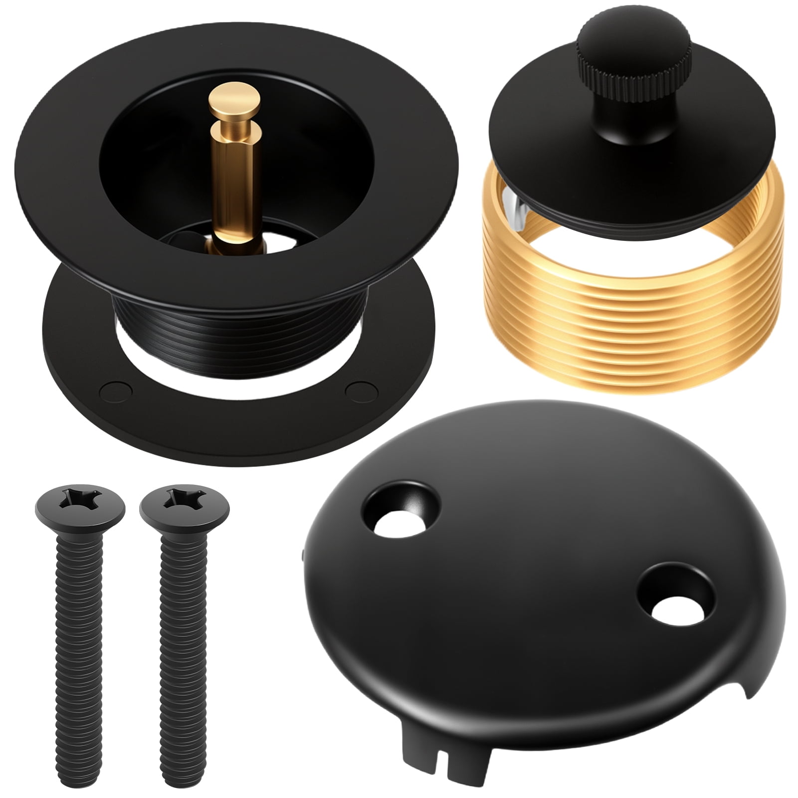 Polished Tub Drain Stopper for US Standard Bathtub Rust Resistant Twist ...