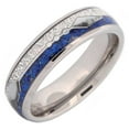 Polished Tungsten Carbide 6mm Blue Lapis Lazuli Inlay and Meteorite ...