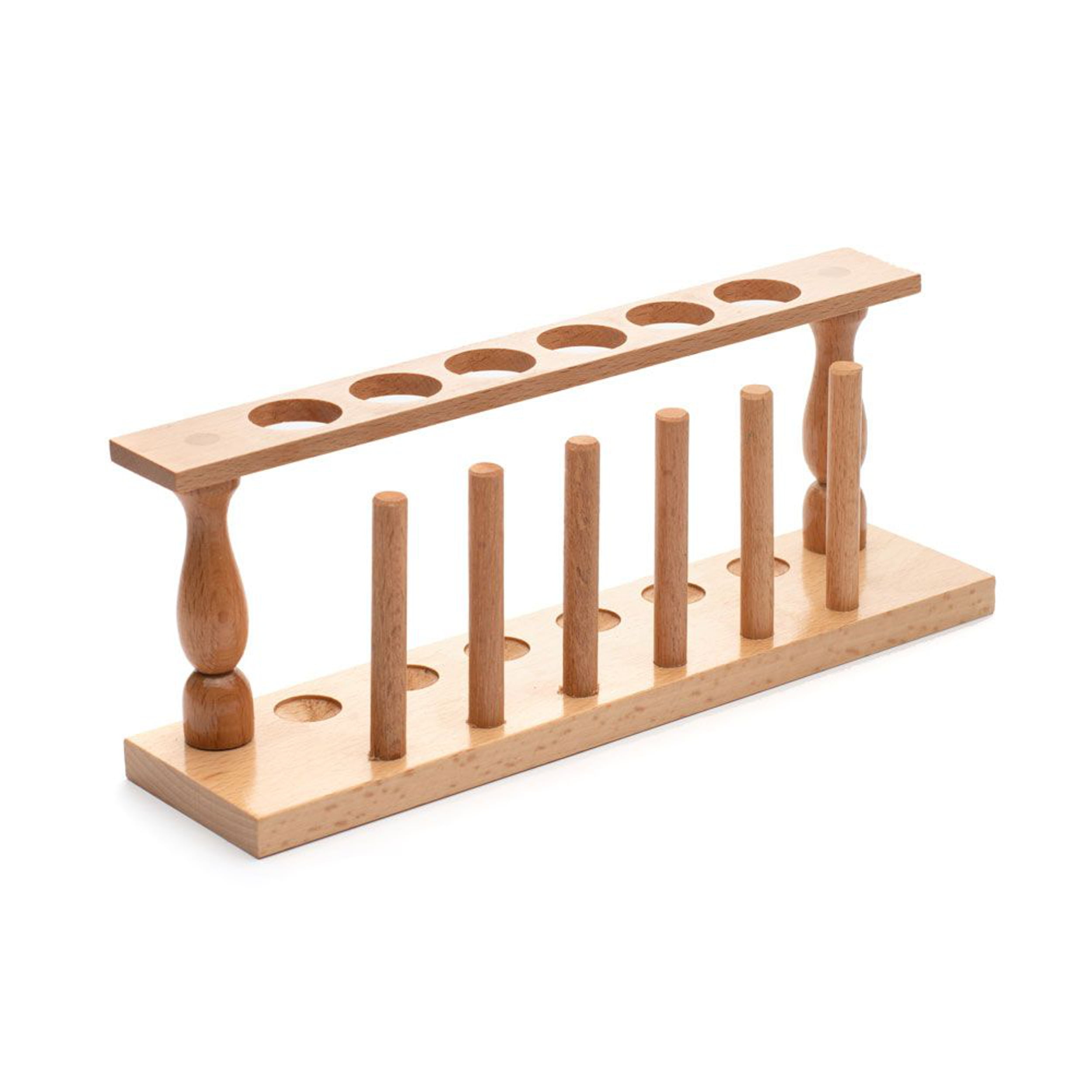Polished Wood Test Tube Rack, 25mm, 6 Place, With Drying Pins, Karter ...