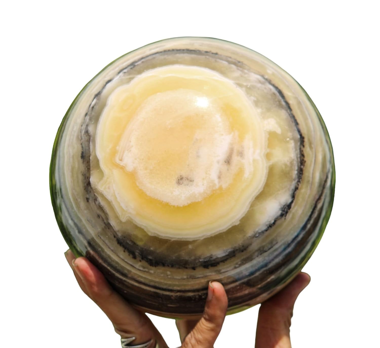 Polished Yellow Banded Calcite Ball, 165mm / 6720g Crystal Quartz ...