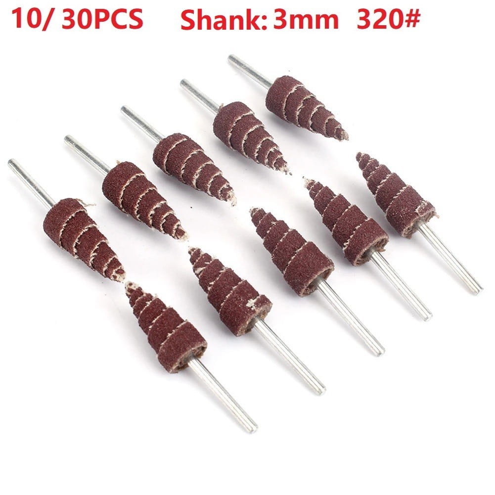 Polishing Abrasive Tool Cone Shape Grinding Head Sanding Wheel 320# 1/8 ...