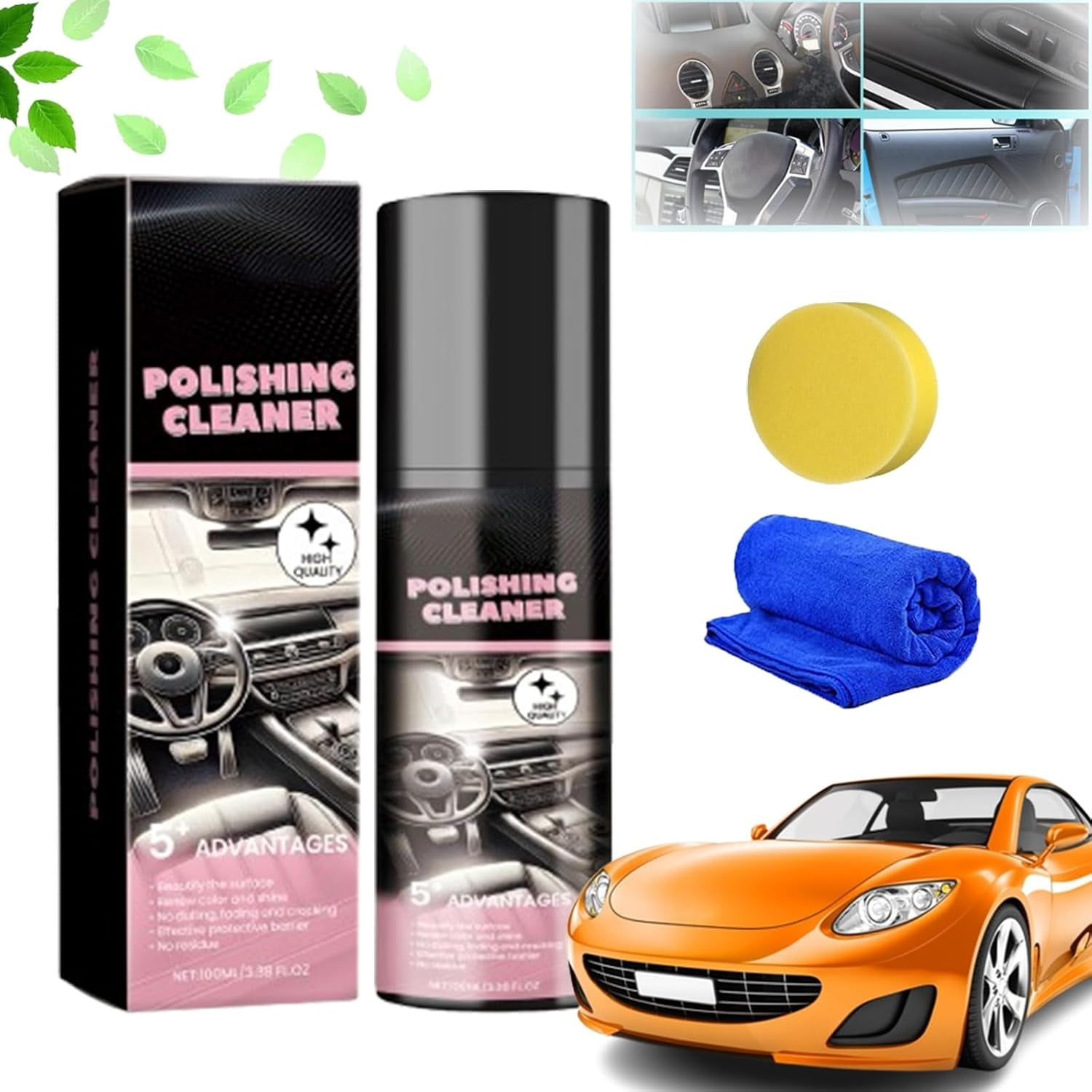Polishing Cleaner, 100ml Car Detailing Kit Interior Cleaner, Polishing ...