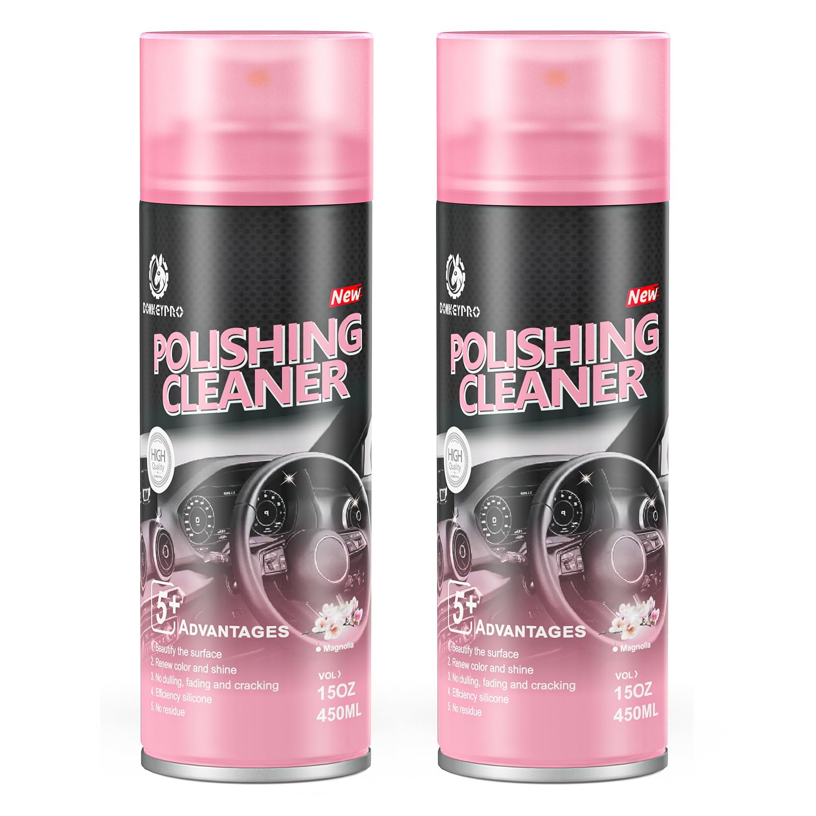 Ruroz Car Interior Cleaning Kit, Multipurpose Polishing Cleaner 15 Oz ...