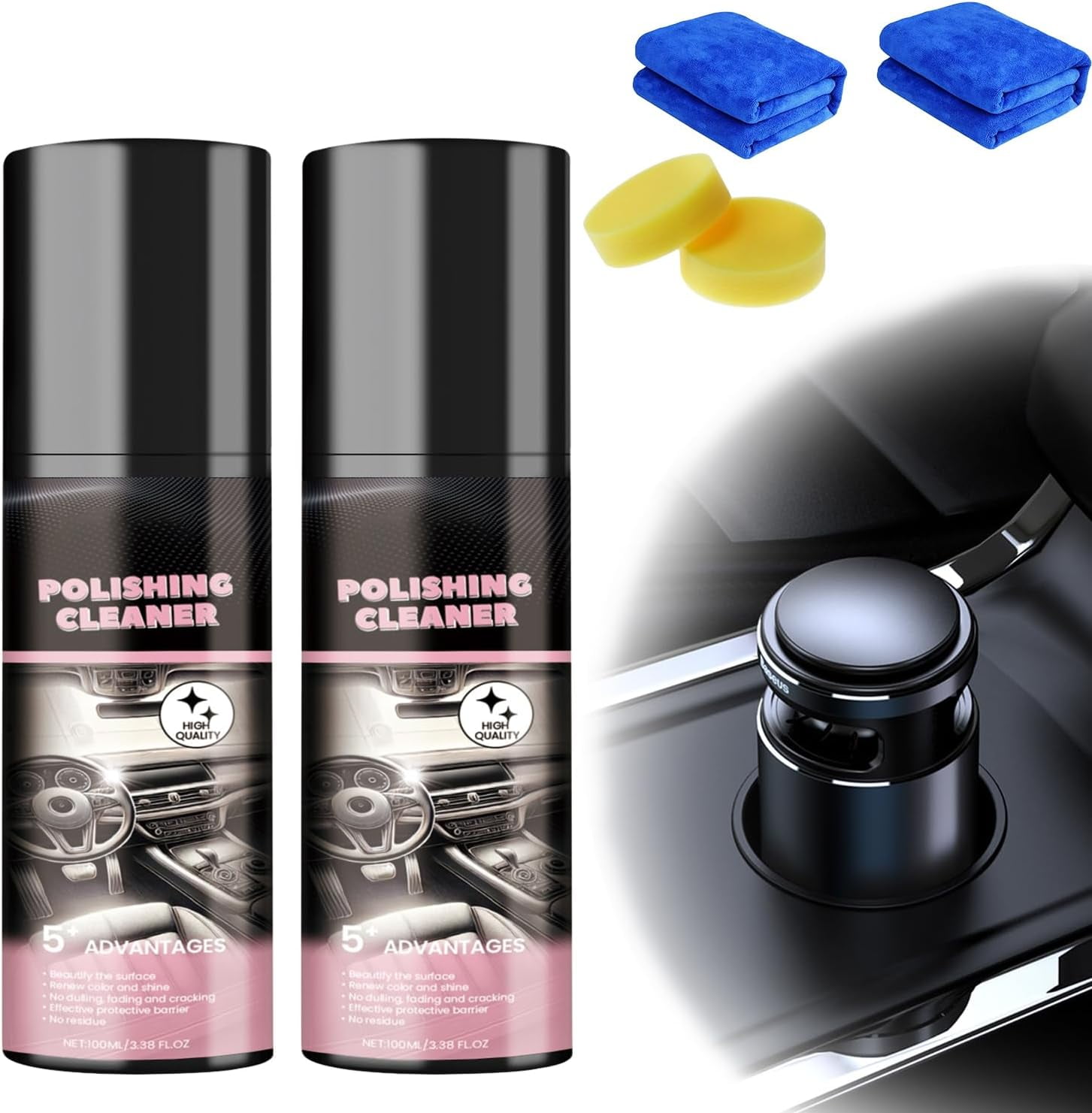 Polishing Cleaner Car Interior, 100ml Total Car Interior Detailing Cleaner, Interior Detailer ...