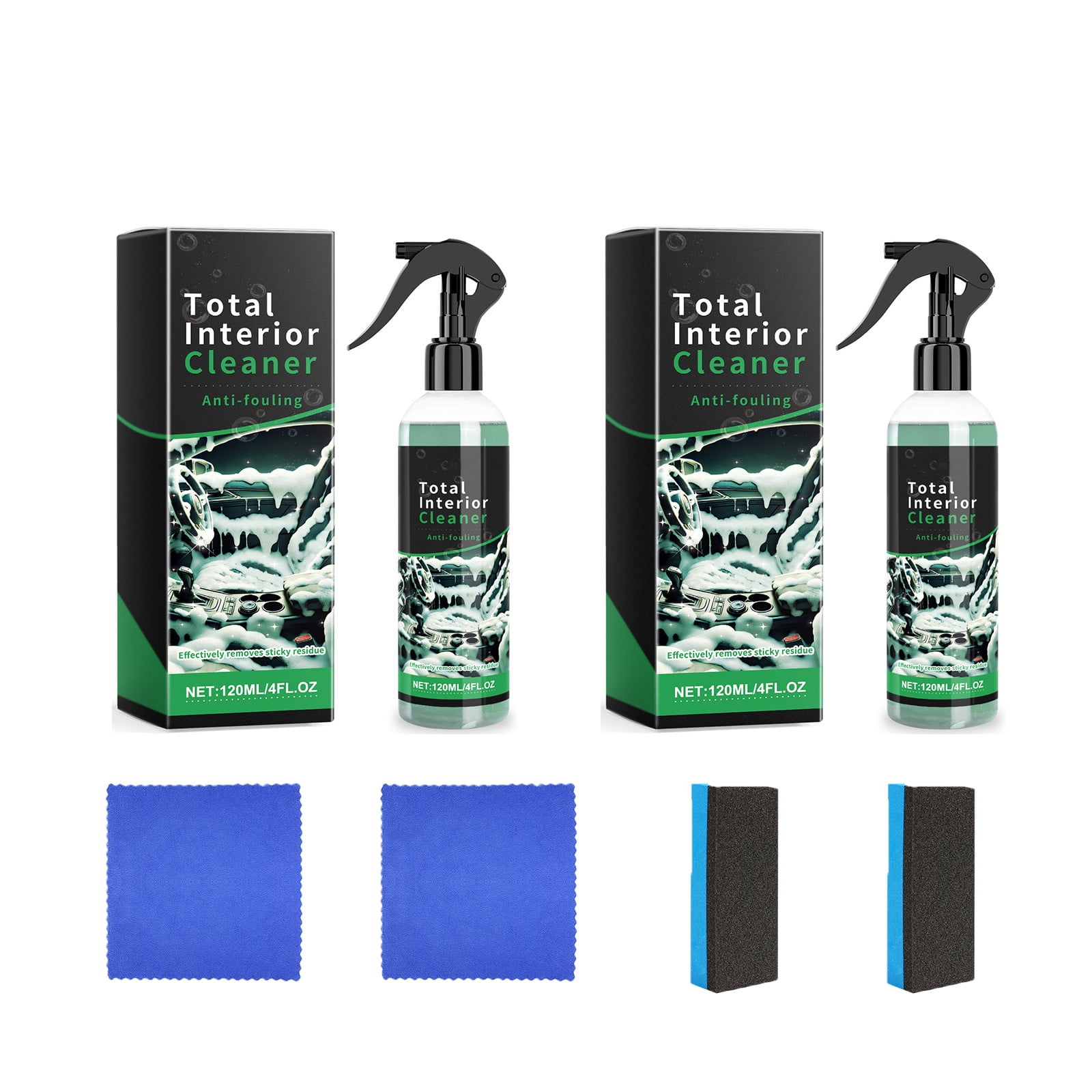 Polishing Cleaner, Car Interior Cleaner with Fiber Cloths for Dashboard ...