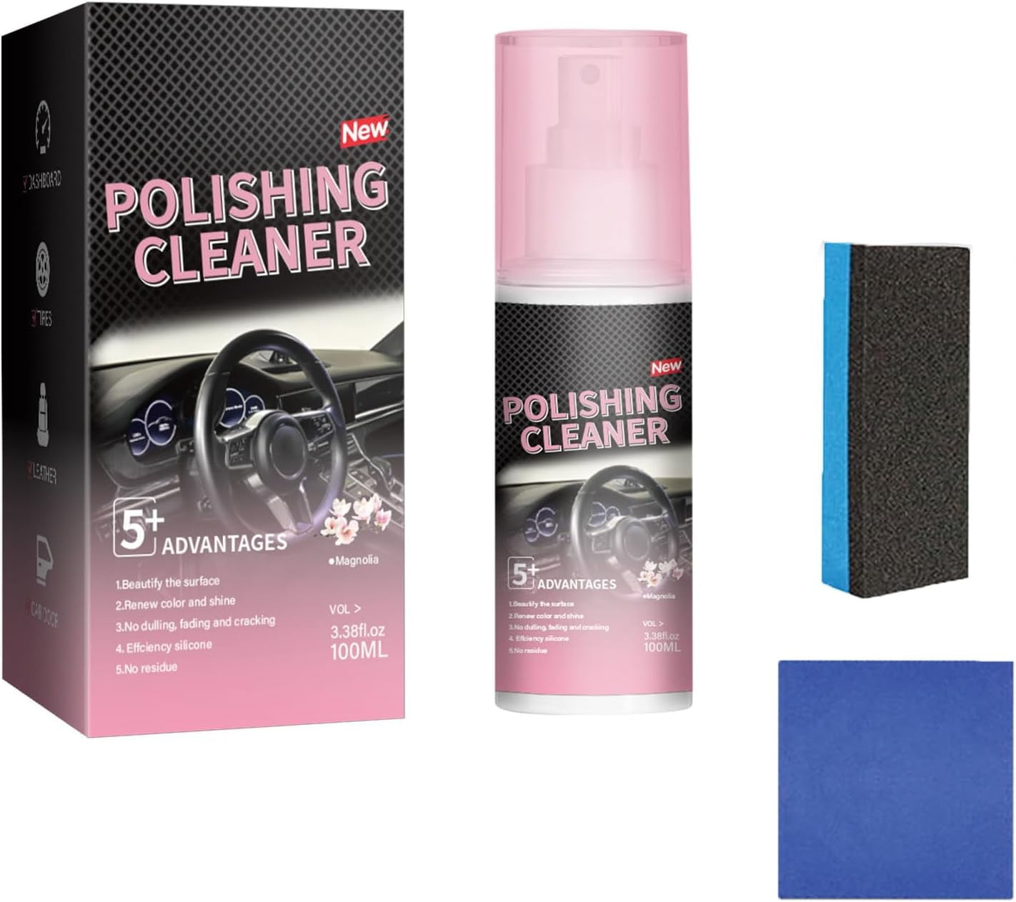 Polishing Cleaner Car Interior, Interior Detailer Spray for Rubber ...