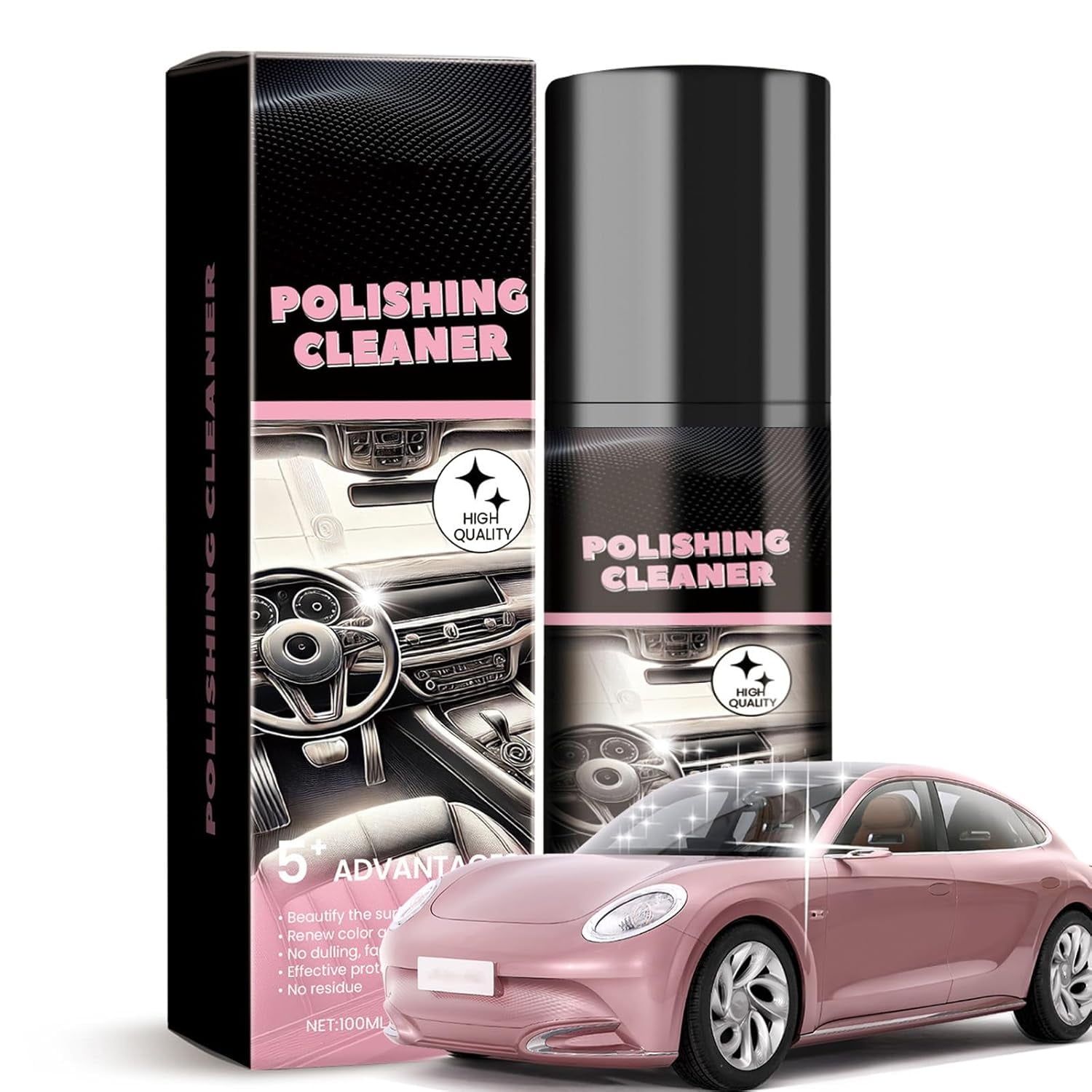 Polishing Cleaner, Nicetopu Polishing Cleaner Car Interior Spray ...