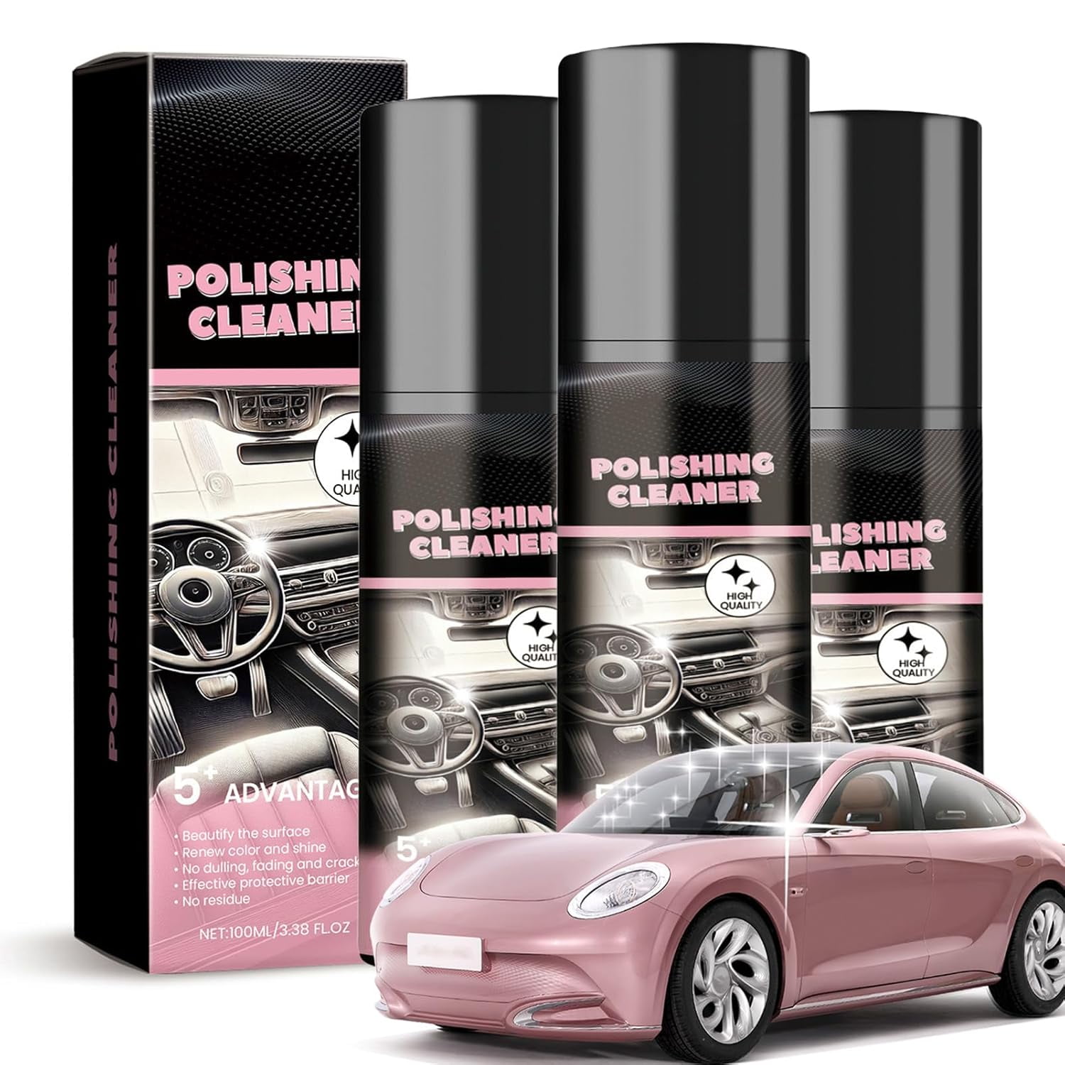 Polishing Cleaner, Nicetopu Polishing Cleaner Car Interior Spray ...